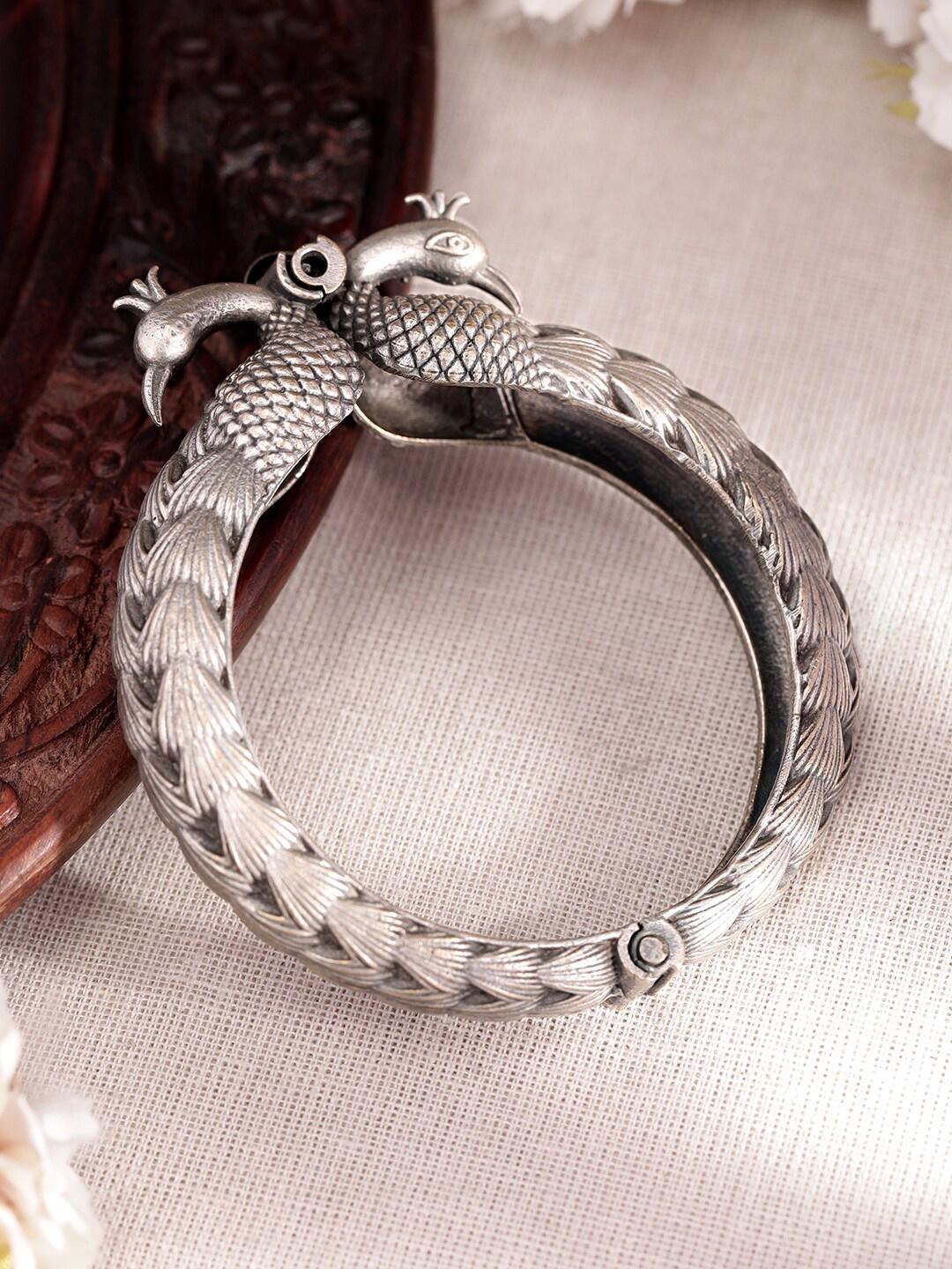 Buy Rubans Silver Plated Oxidized Kada Bracelet - Bracelet for Women ...