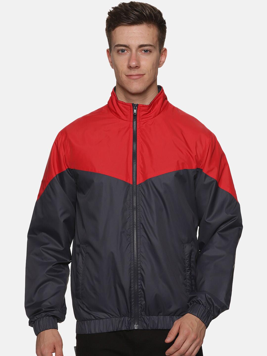 Buy BAESD Colorblocked Mock Collar Sporty Wind Cheater Jacket - Jackets ...