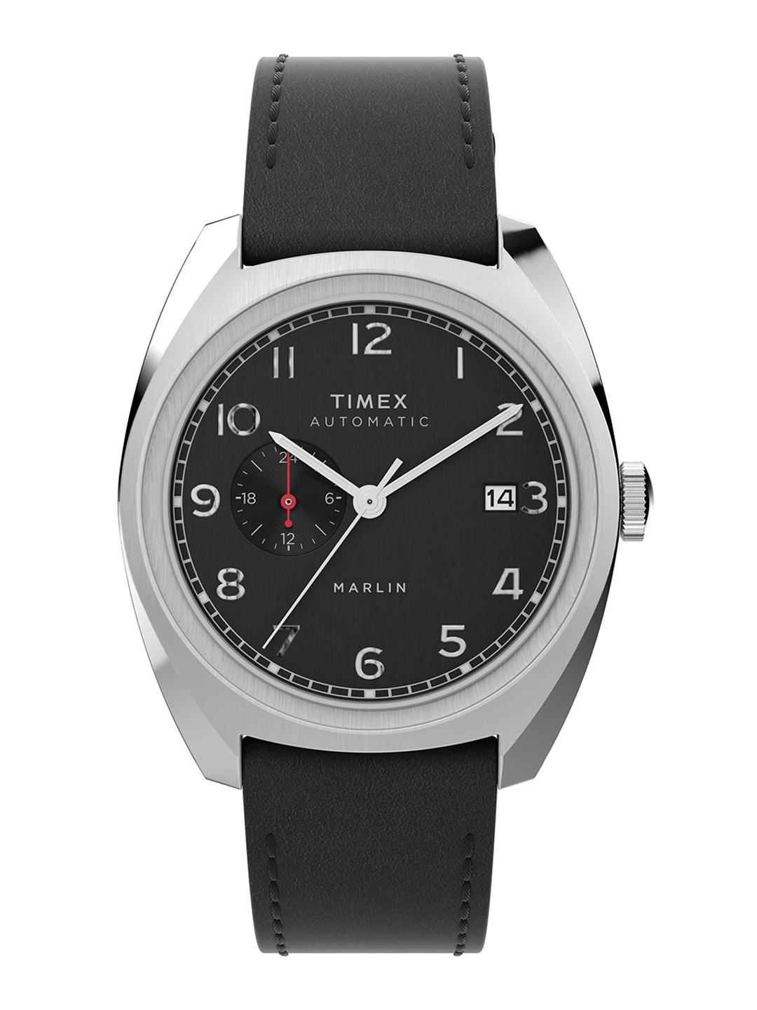 Buy Timex Marlin Round 21mm Black Dial Mechanical Automatic Men Watch ...