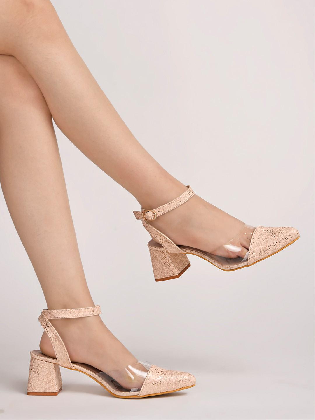 Buy Shoetopia Printed Pointed Toe Block Heels Pumps - Heels for Women ...