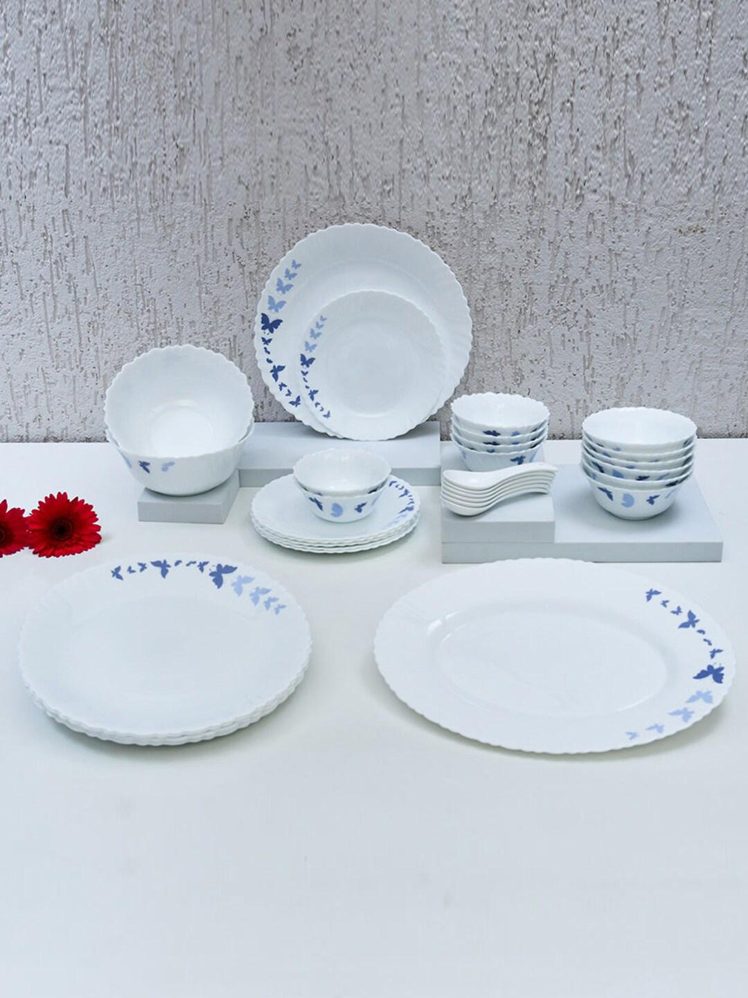Buy Athome By Nilkamal White 33 Pieces Opalware Dinner Set - Dinner Set ...