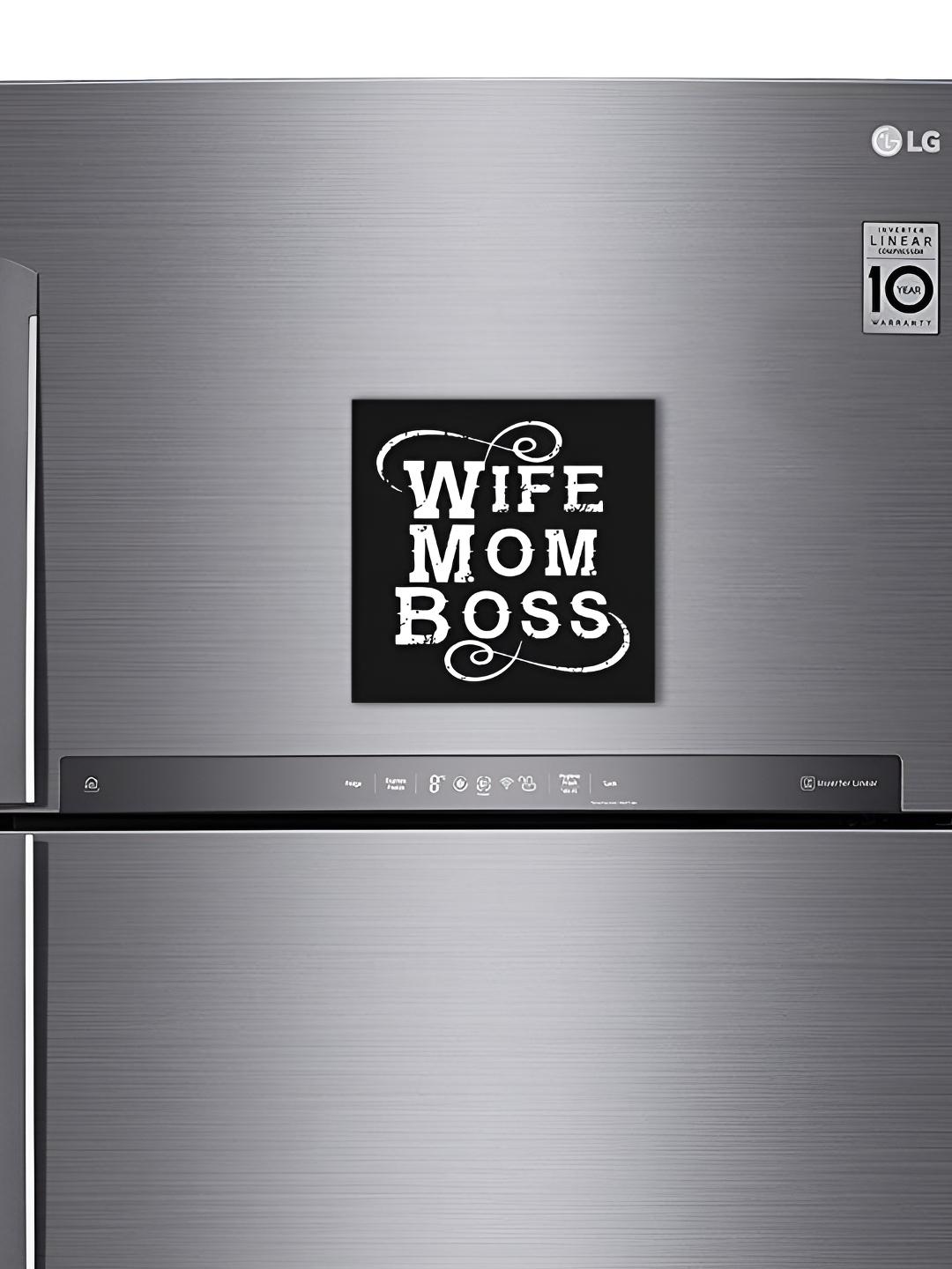 Buy ARTBUG Black & White Wife Mom Boss Fridge Magnet - Decorative ...