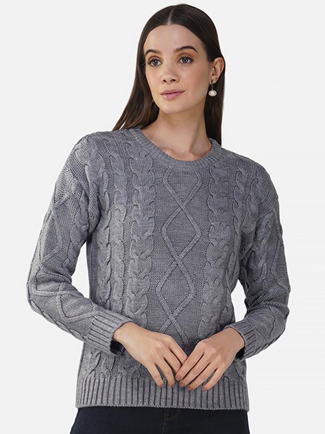 Buy Chemistry Cable Knit Self Design Acrylic Pullover Sweater ...