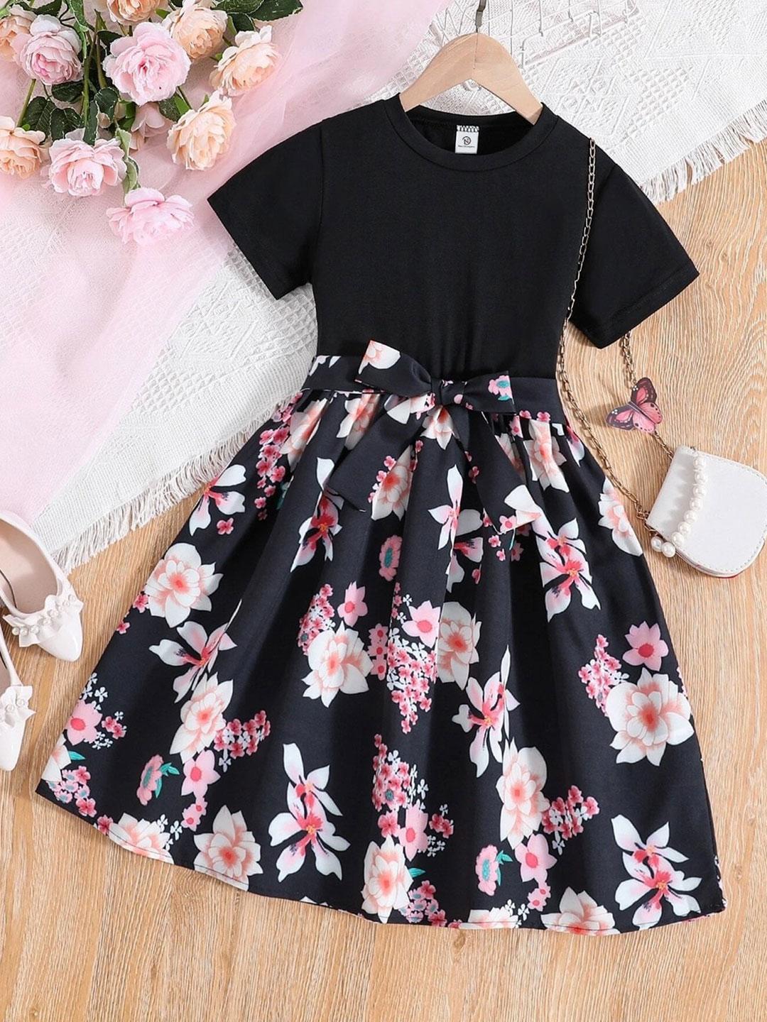 Buy BAESD Girls Floral Printed Opaque A Line Dress - Dresses for Girls ...