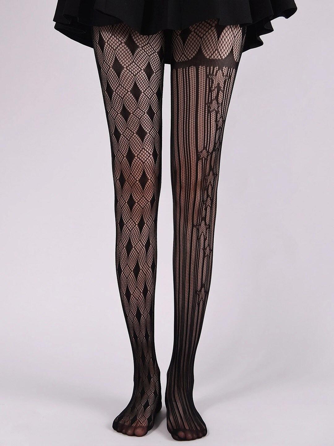 Buy VAGHBHATT Self Design High Waist Fashion Elasticity Lace Fishnet ...