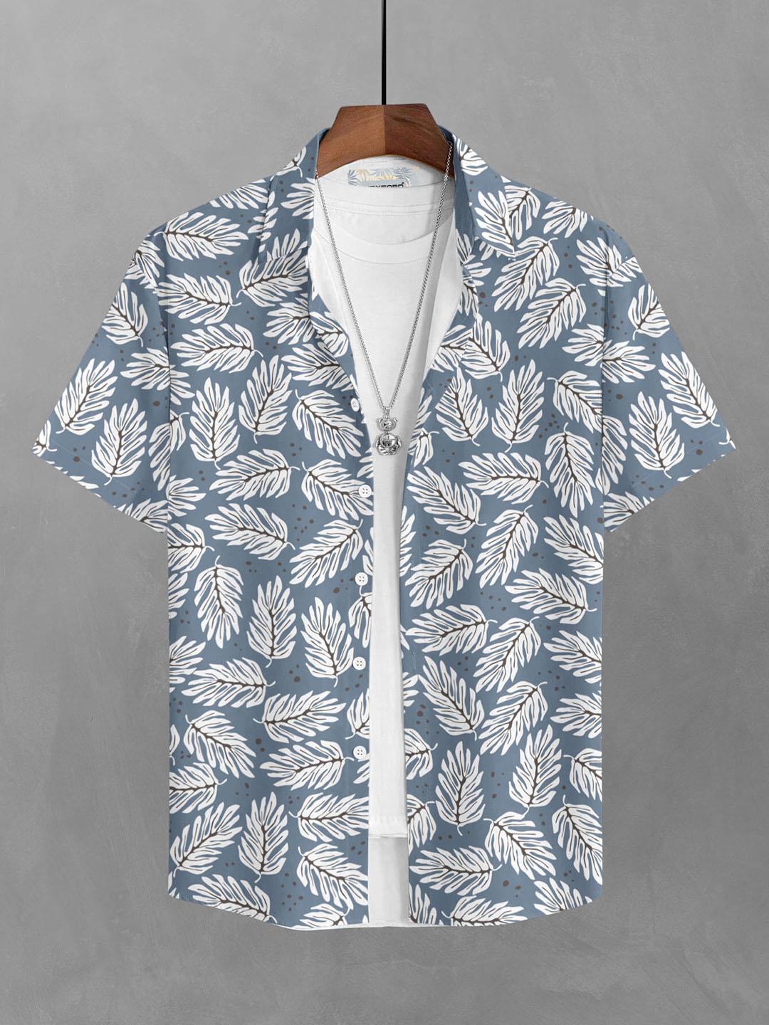Buy BULLMER Men Silver Toned Straight Printed Casual Shirt - Shirts for ...
