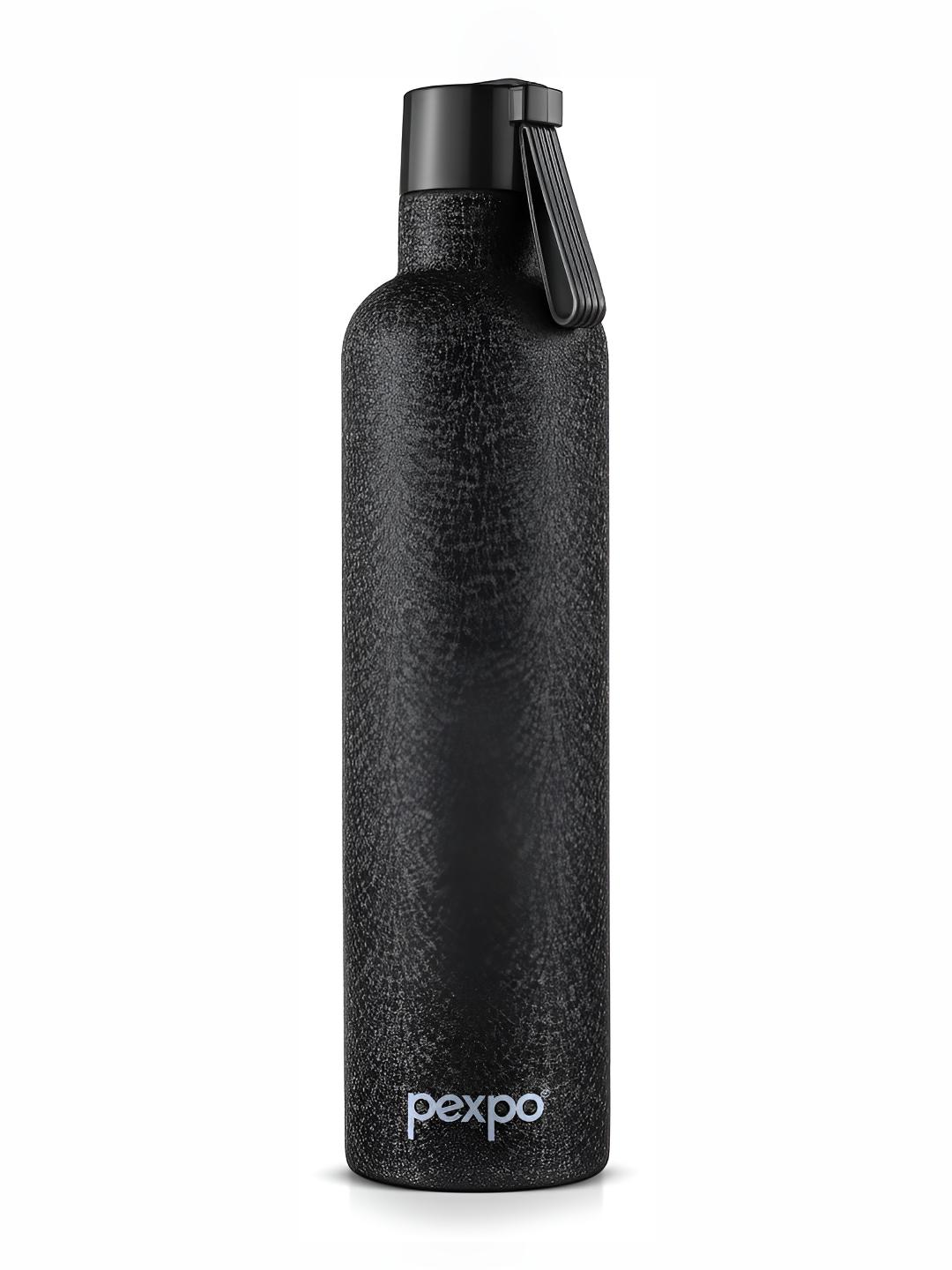 Buy Pexpo Oslo Black Stainless Steel Double Wall Vacuum Flask 1L - Water Bottle for Unisex ...
