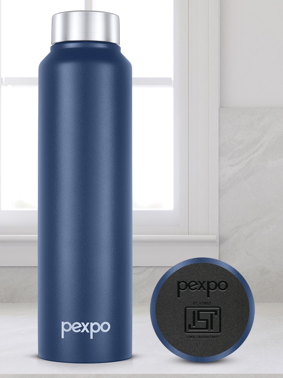 Buy Pexpo Chromo Xtreme Navy Blue Brand Logo Stainless Steel Single ...
