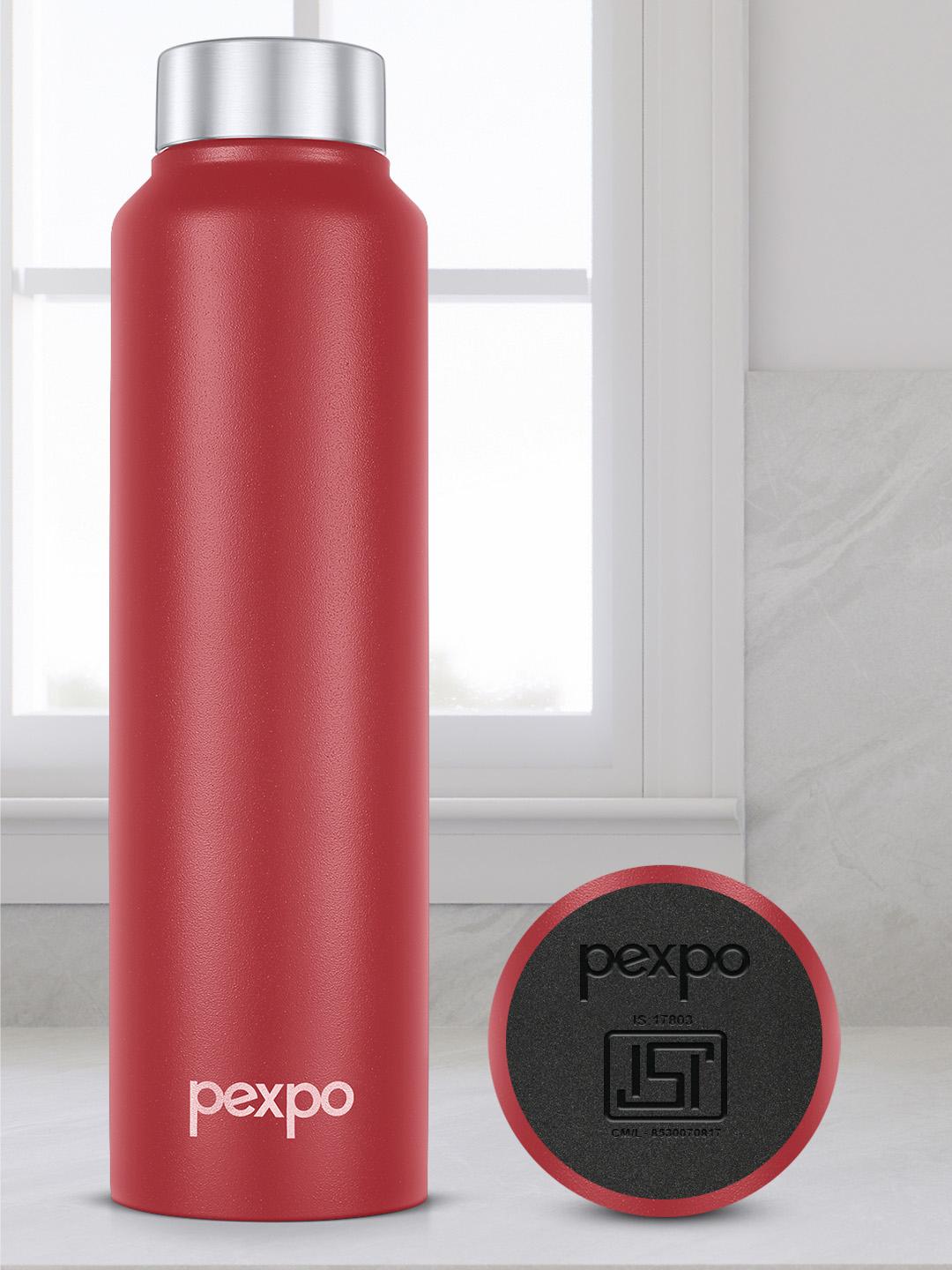 Buy Pexpo Chromo Xtreme Maroon Brand Logo Stainless Steel Single Wall ...