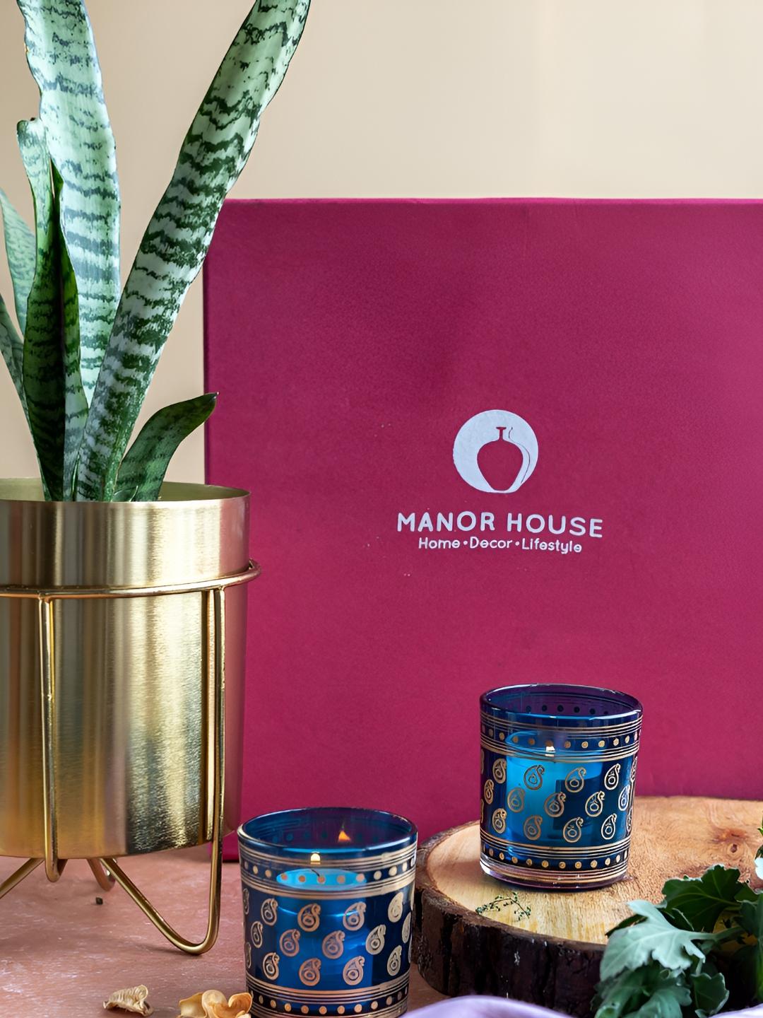 Buy Manor House Gold Toned & Blue Waves & Paisley Home Gift Set - Home ...