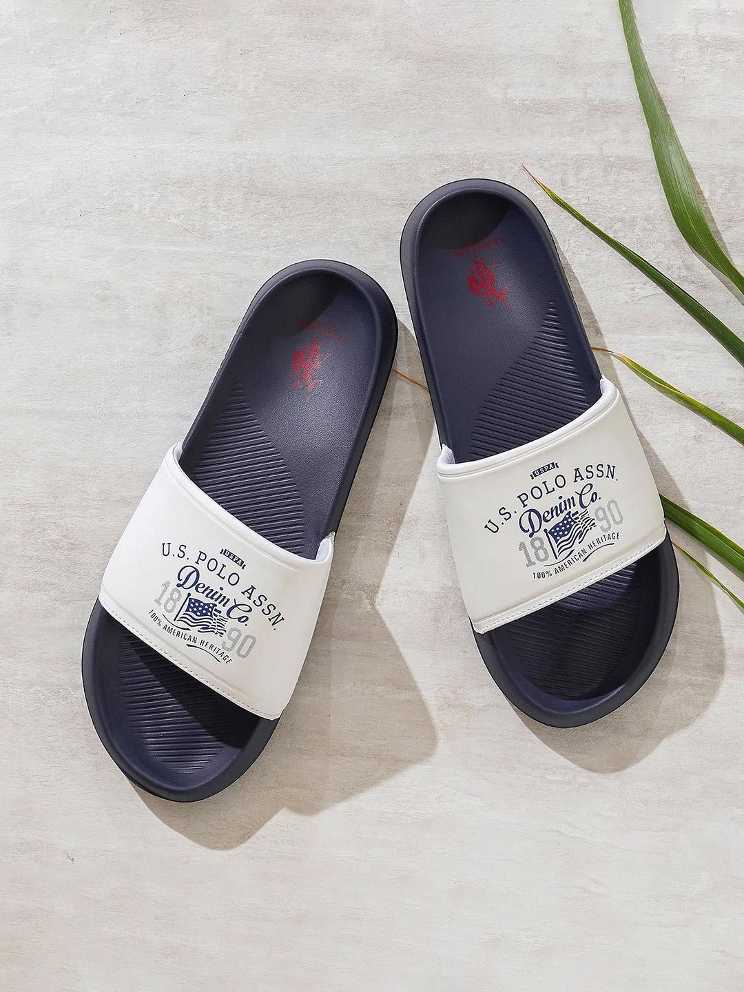 Buy U.S. Polo Assn. Men Brand Logo Print Toplin 4.0 Sliders - Flip ...
