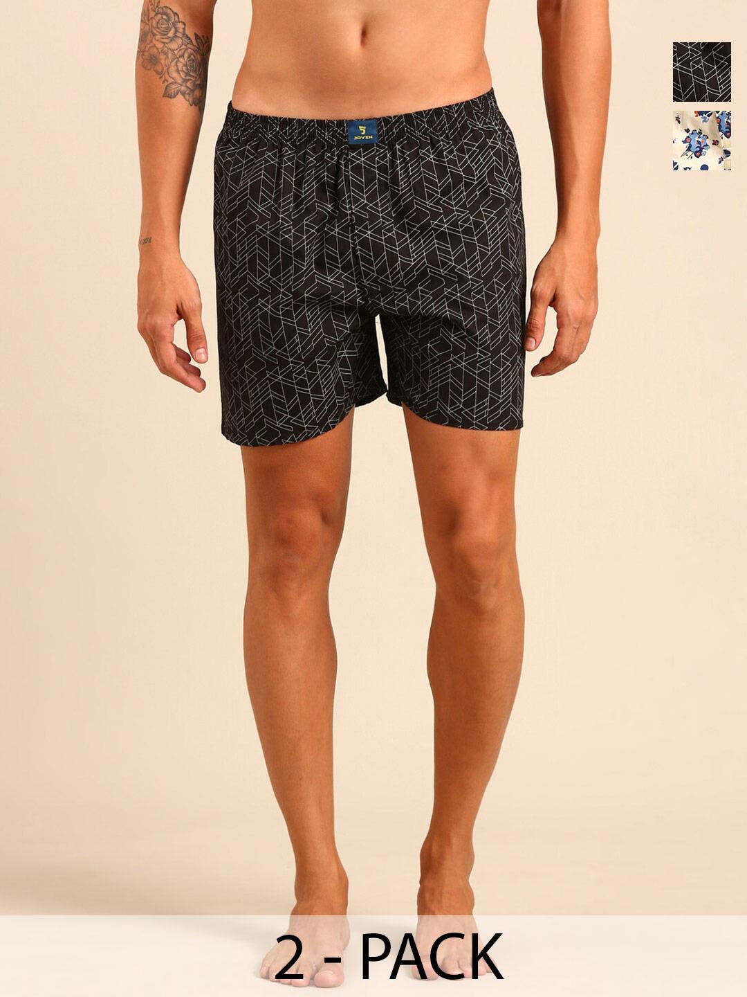 Buy Joven Pack Of 2 Printed Anti Shrink Pure Cotton Boxers JB2P SUTC ...