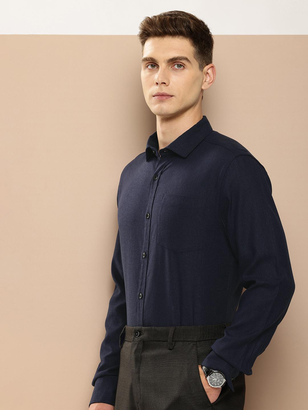 Buy INVICTUS Cotton Slim Fit Opaque Formal Shirt - Shirts for Men ...