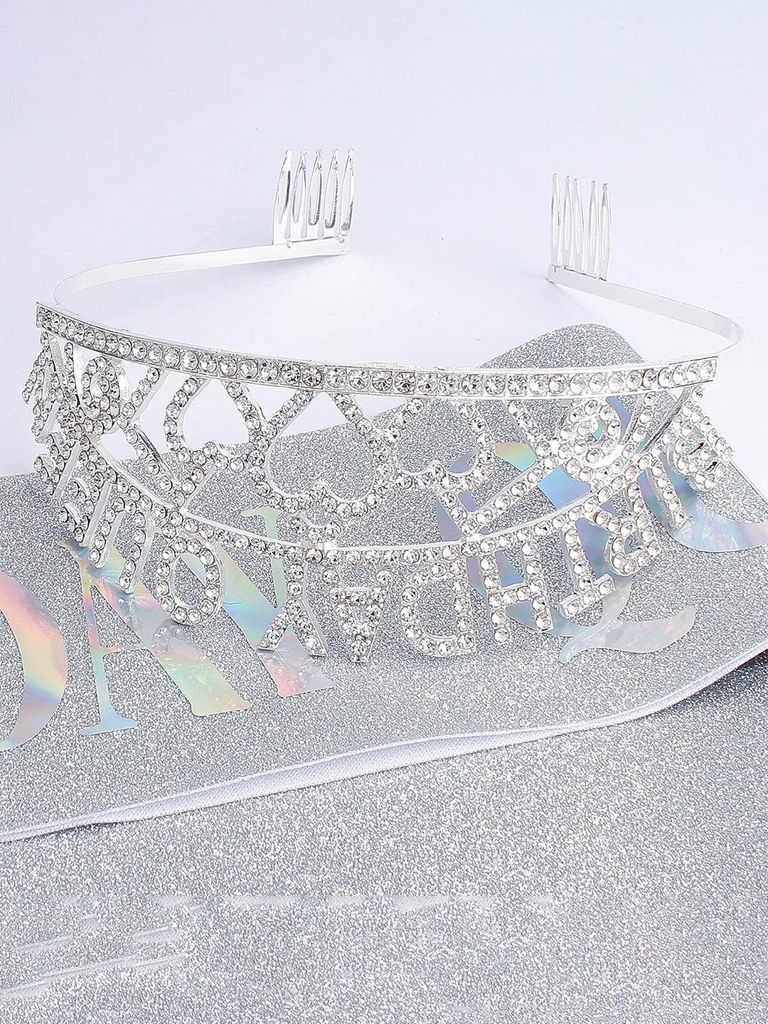 Buy Shining Diva Fashion Set Of 2 Embellished Tiara With Birthday Sash ...
