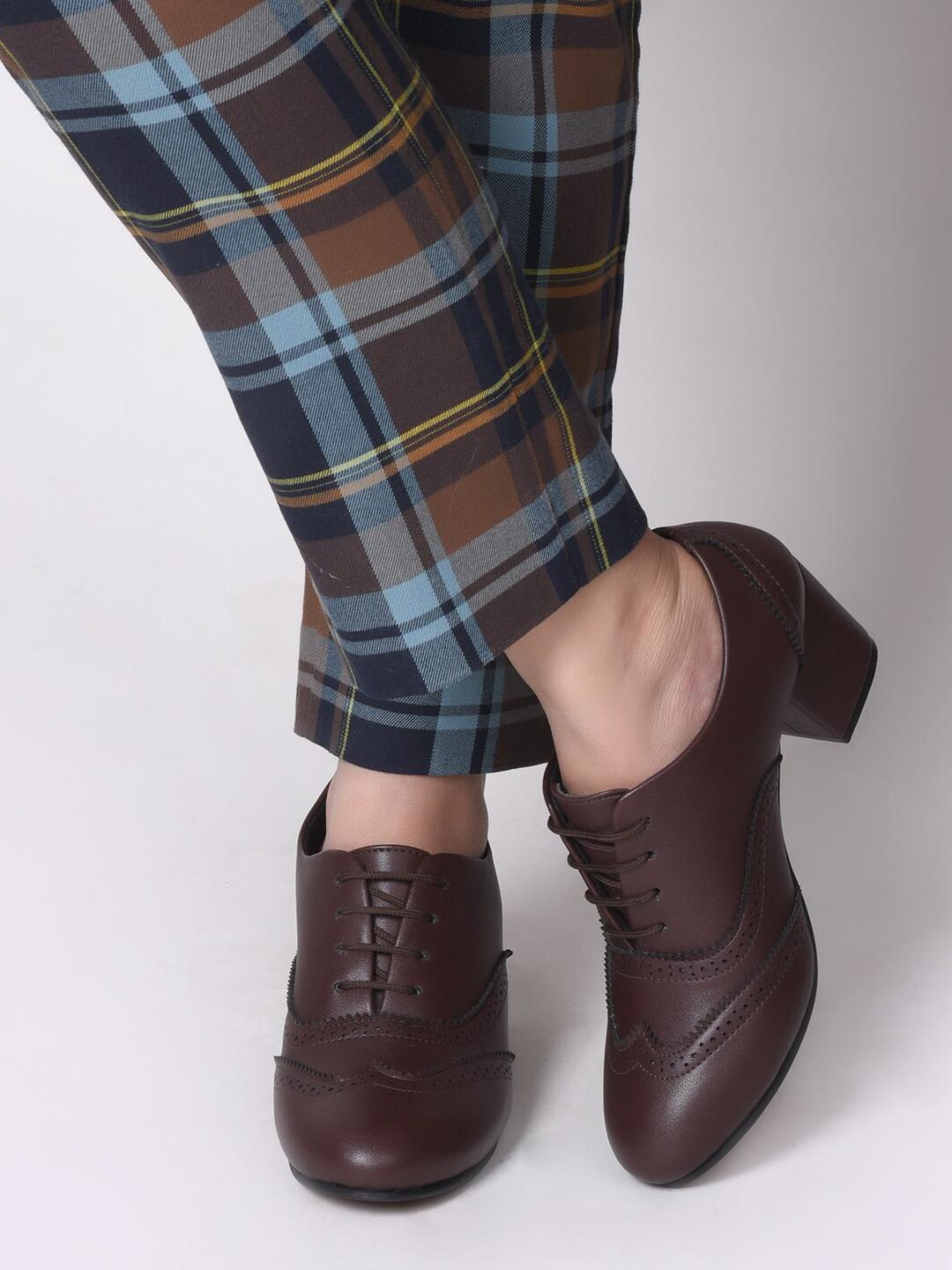 Buy SHUZ TOUCH Women Block Heeled Brogues - Heels for Women 26870292 ...