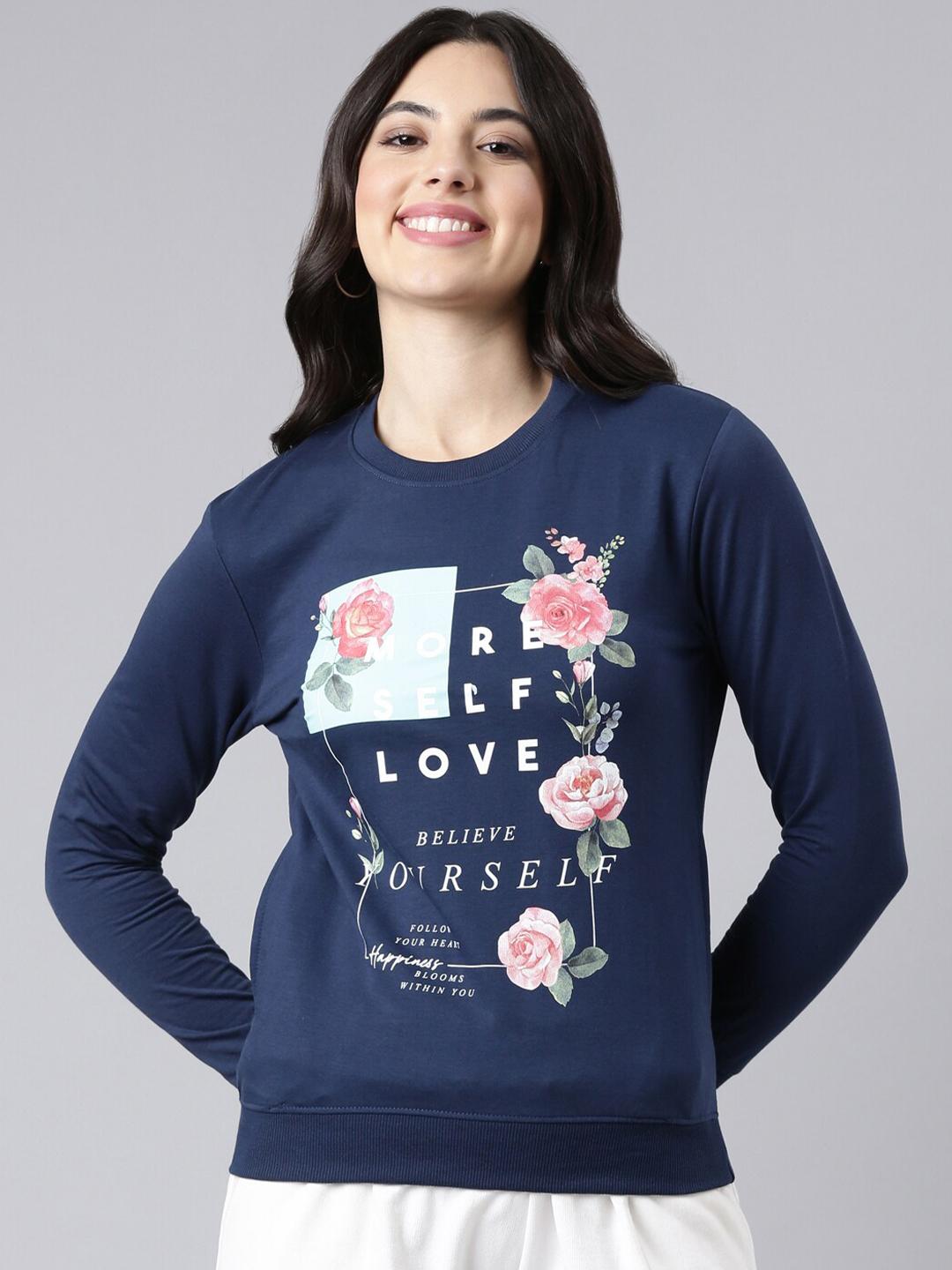 Buy DIXCY SCOTT Slimz Floral Printed Cotton Sweatshirt - Sweatshirts ...
