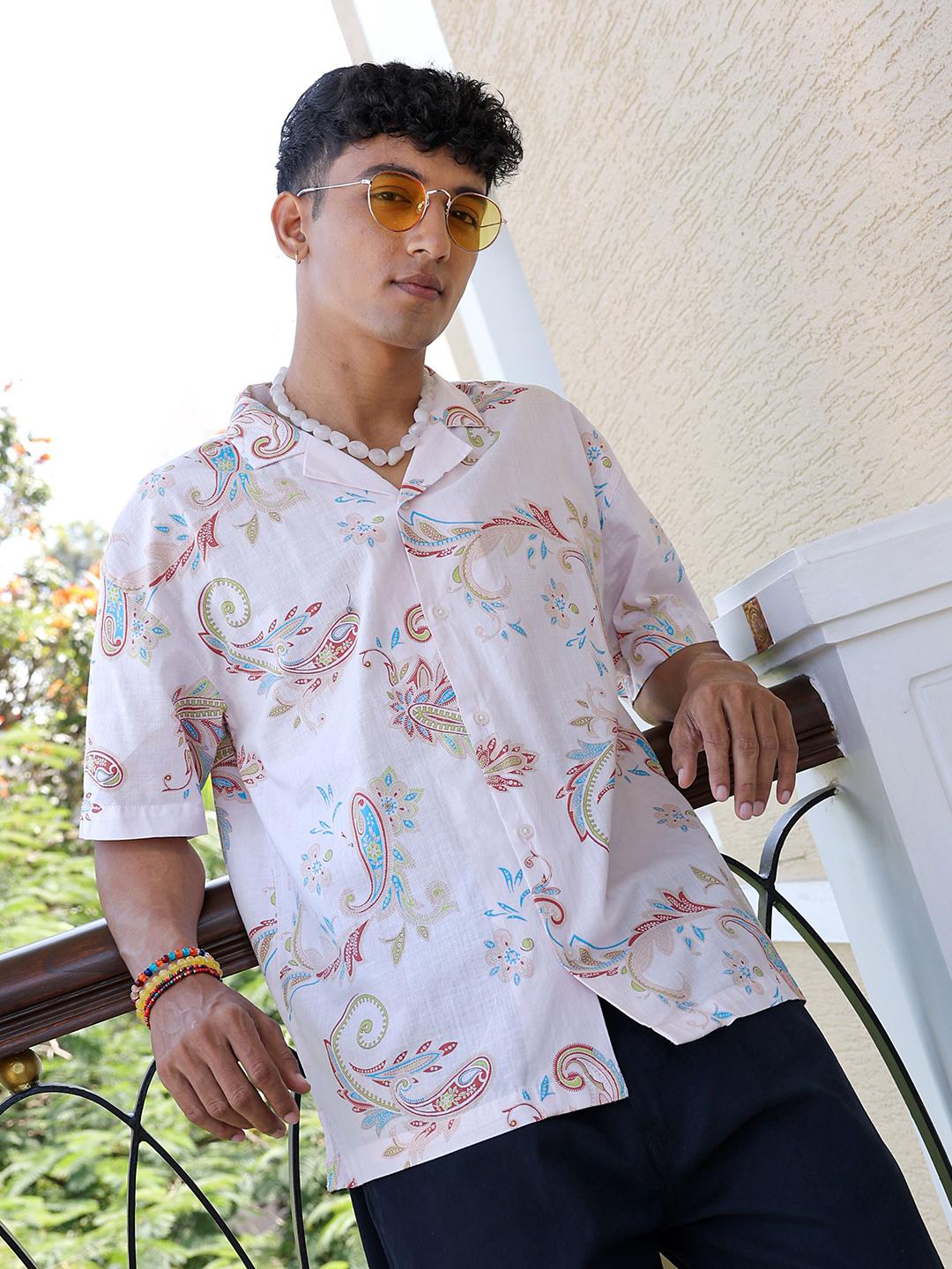 Buy The Indian Garage Co Men Relaxed Fit Indie FLoral Printed ...