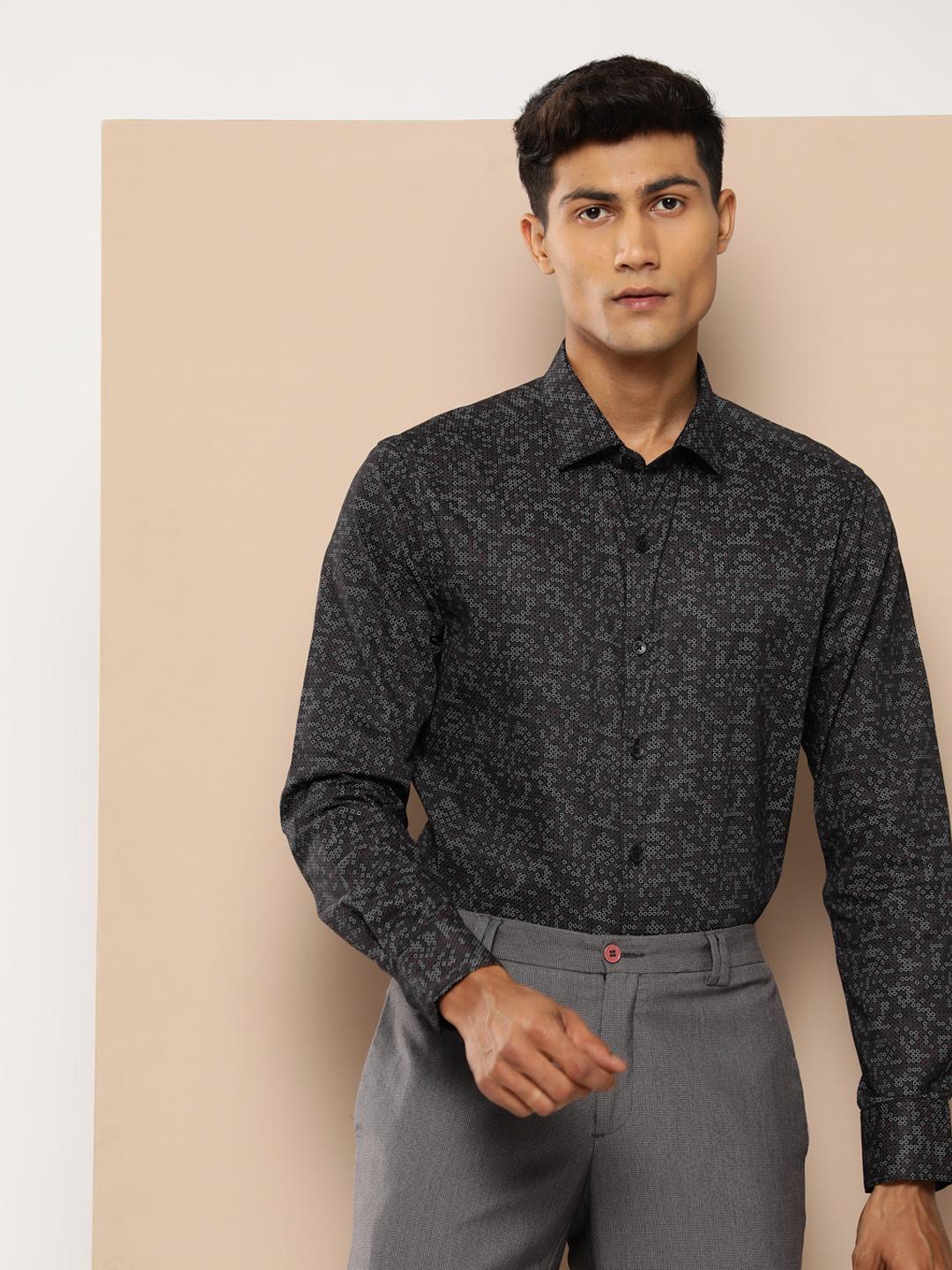 Buy INVICTUS Cotton Slim Fit Printed Semiformal Shirt - Shirts for Men ...