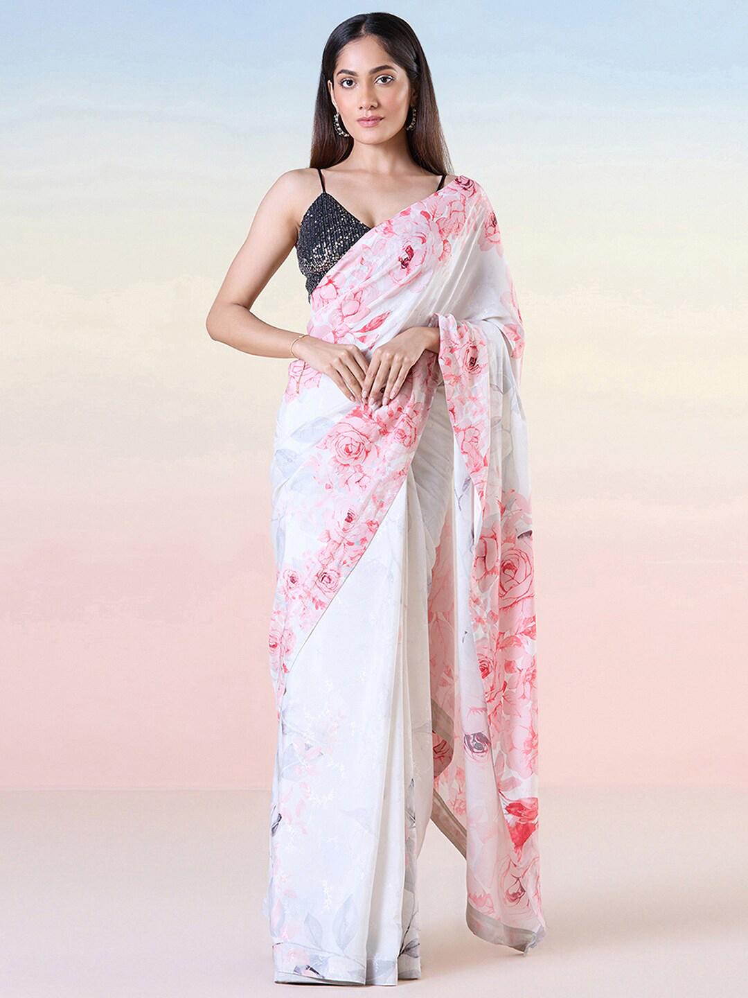Buy Navyasa By Liva Floral Printed Saree - Sarees for Women 26901526 ...