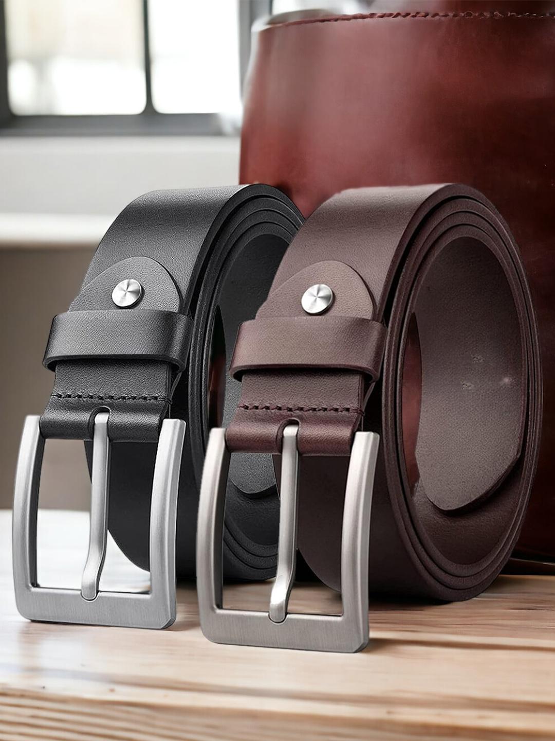 Buy Roadster Pack Of 2 Leather Formal Belts - Belts for Men 26916368 ...