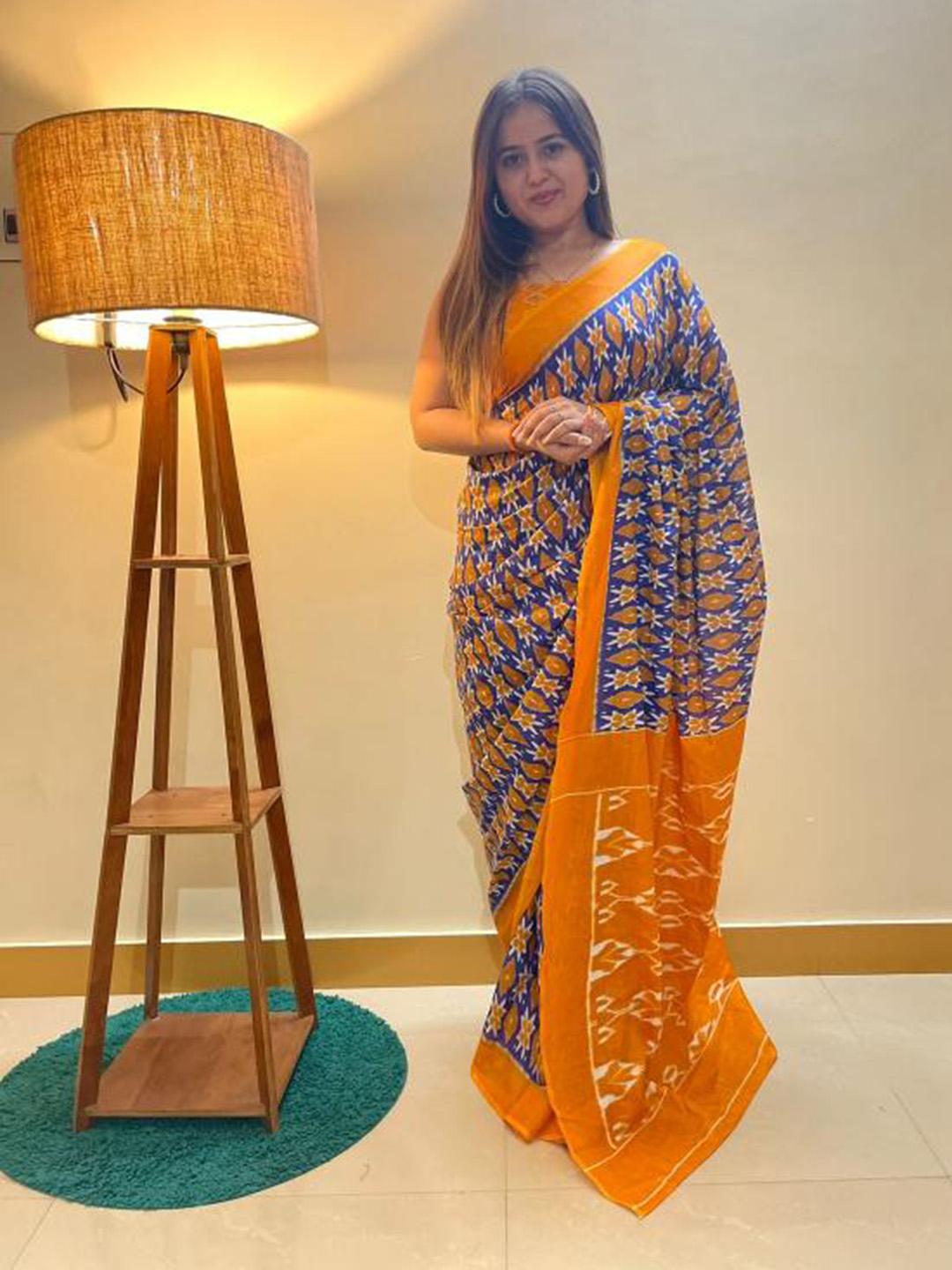 Buy RADHA LAKSHMI Pure Cotton Ikat Saree - Sarees for Women 26933174 ...