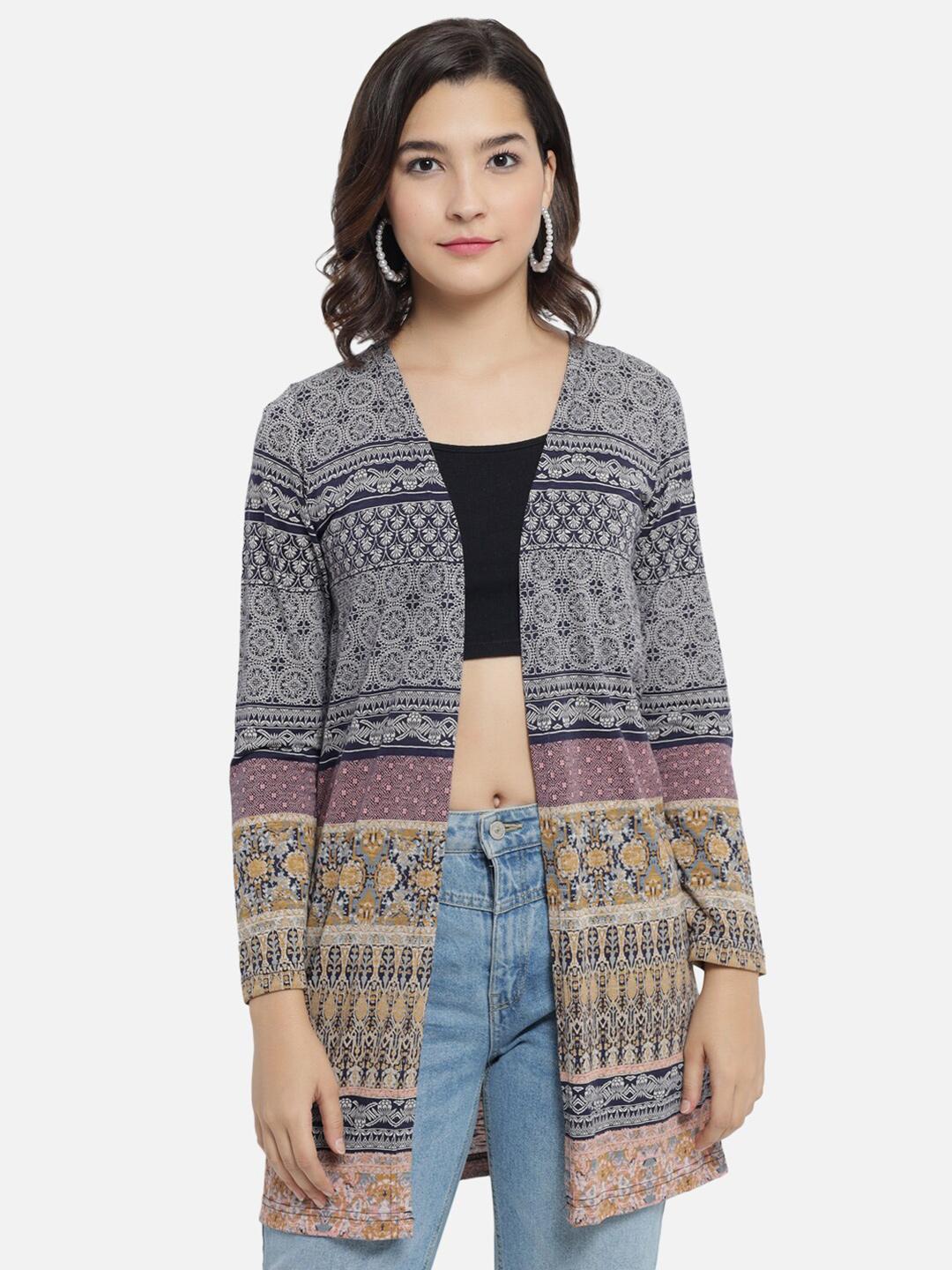 Buy Trend Arrest Ethnic Motifs Printed Cotton Shrug - Shrug for Women ...