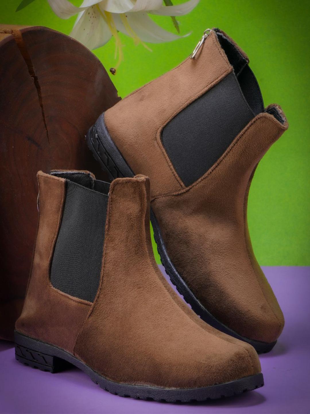 Buy BAESD Girls Suede Block Heeled Chelsea Boots - Boots for Girls ...