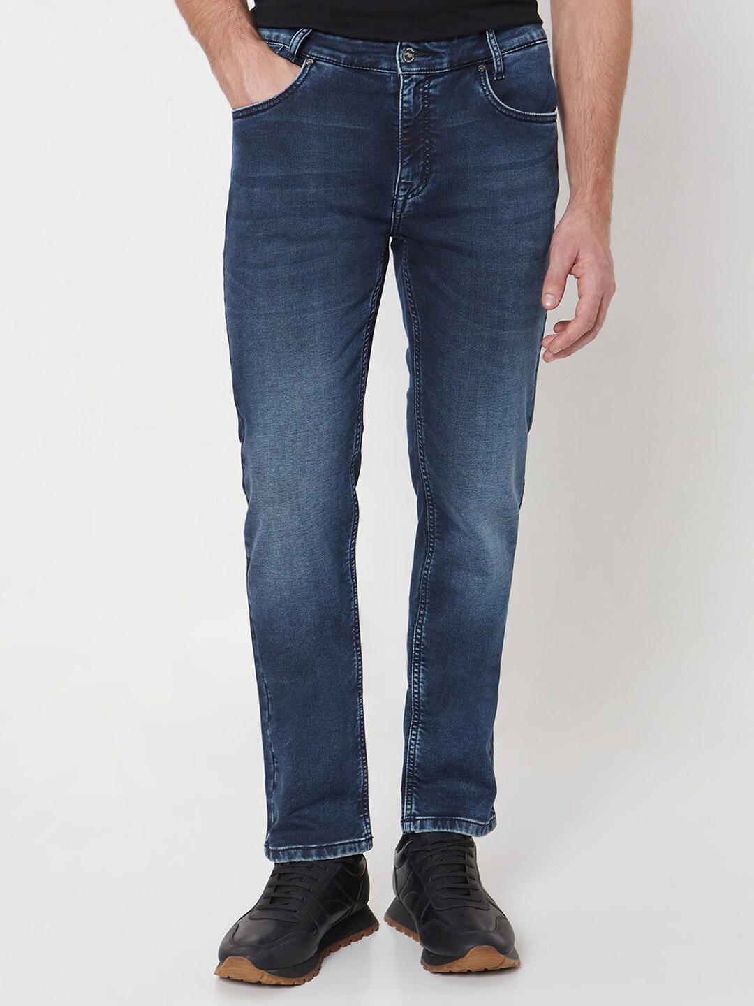 Buy Mufti Men Slim Fit Mid Rise Dark Shade Clean Look Stretchable Jeans ...
