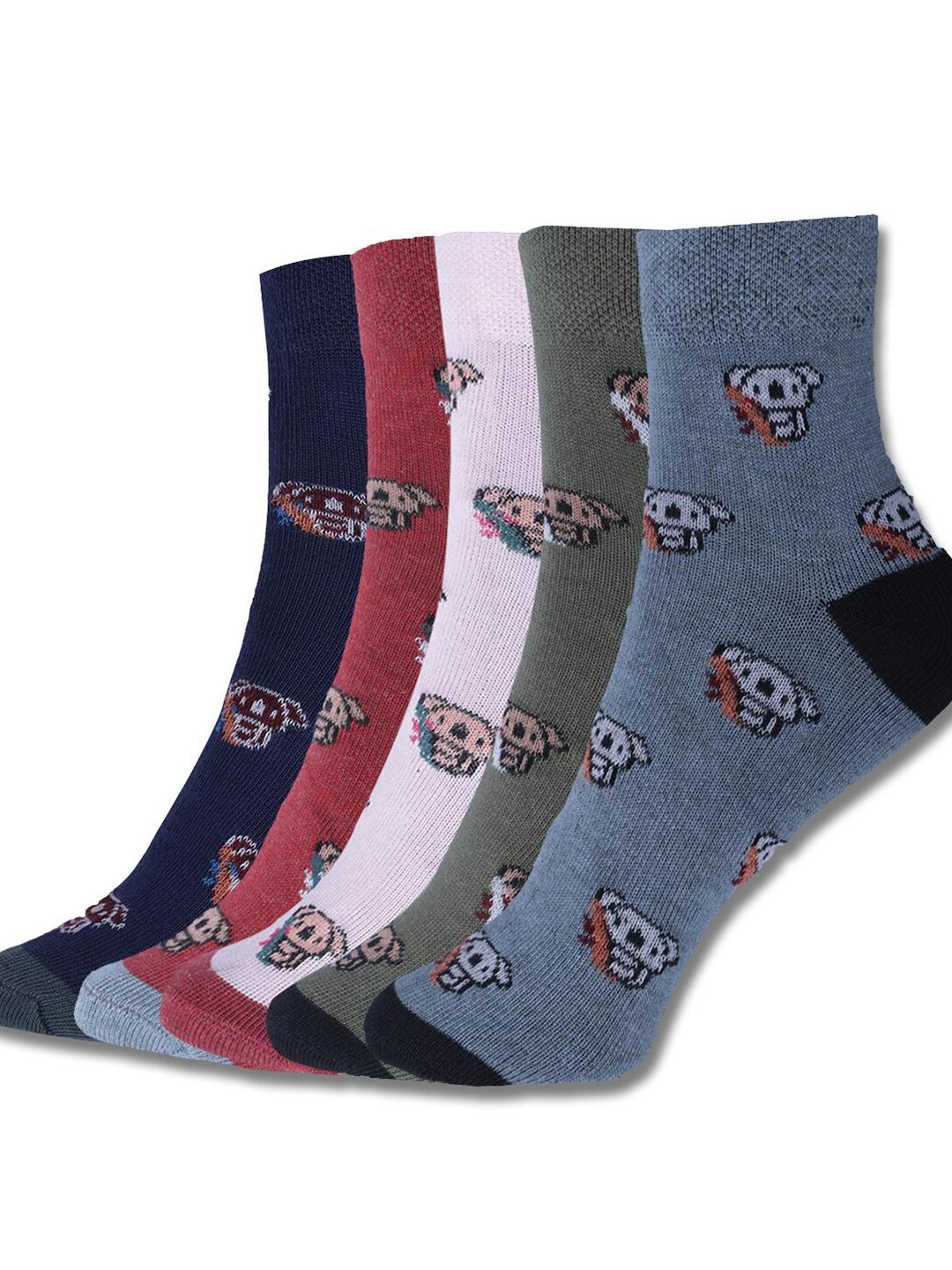 Buy Dollar Socks Kids Pack Of 5 Assorted Calf Length Socks - Socks for ...
