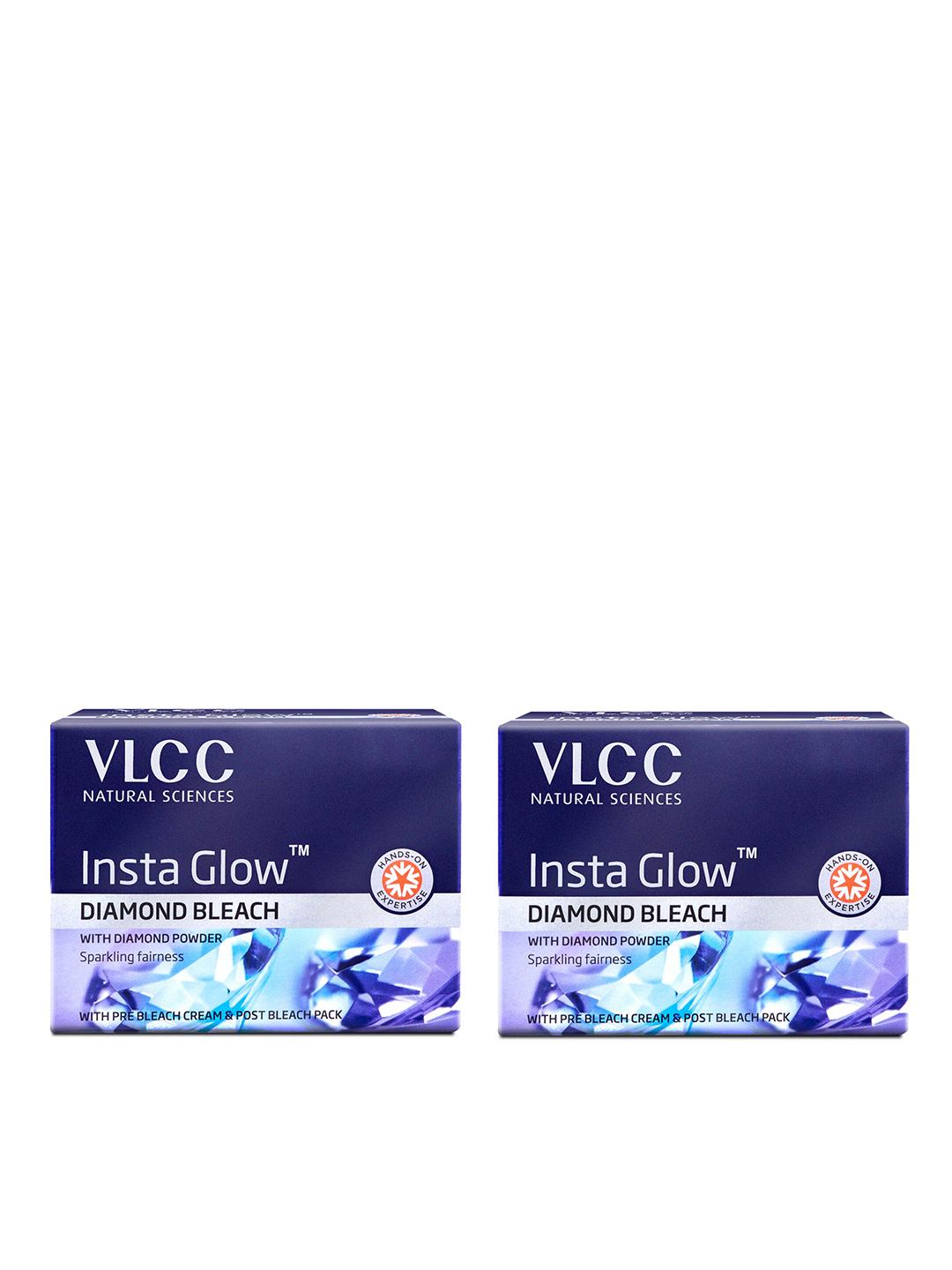 Buy VLCC Set Of 2 Insta Glow Diamond Bleach With Aloe Vera & Colloidal ...