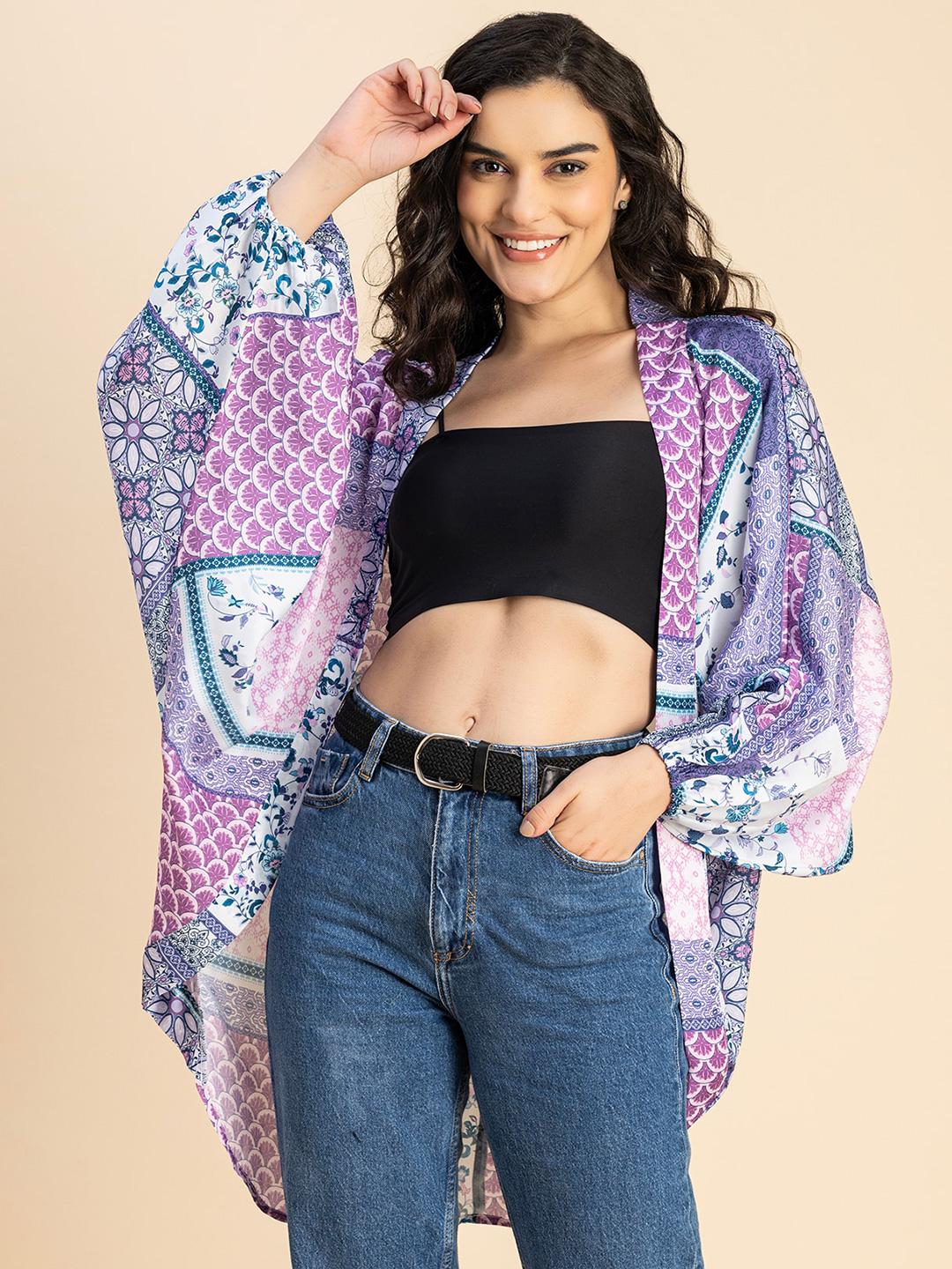 Buy Moomaya Women Ethnic Motifs Printed Shrug - Shrug for Women ...