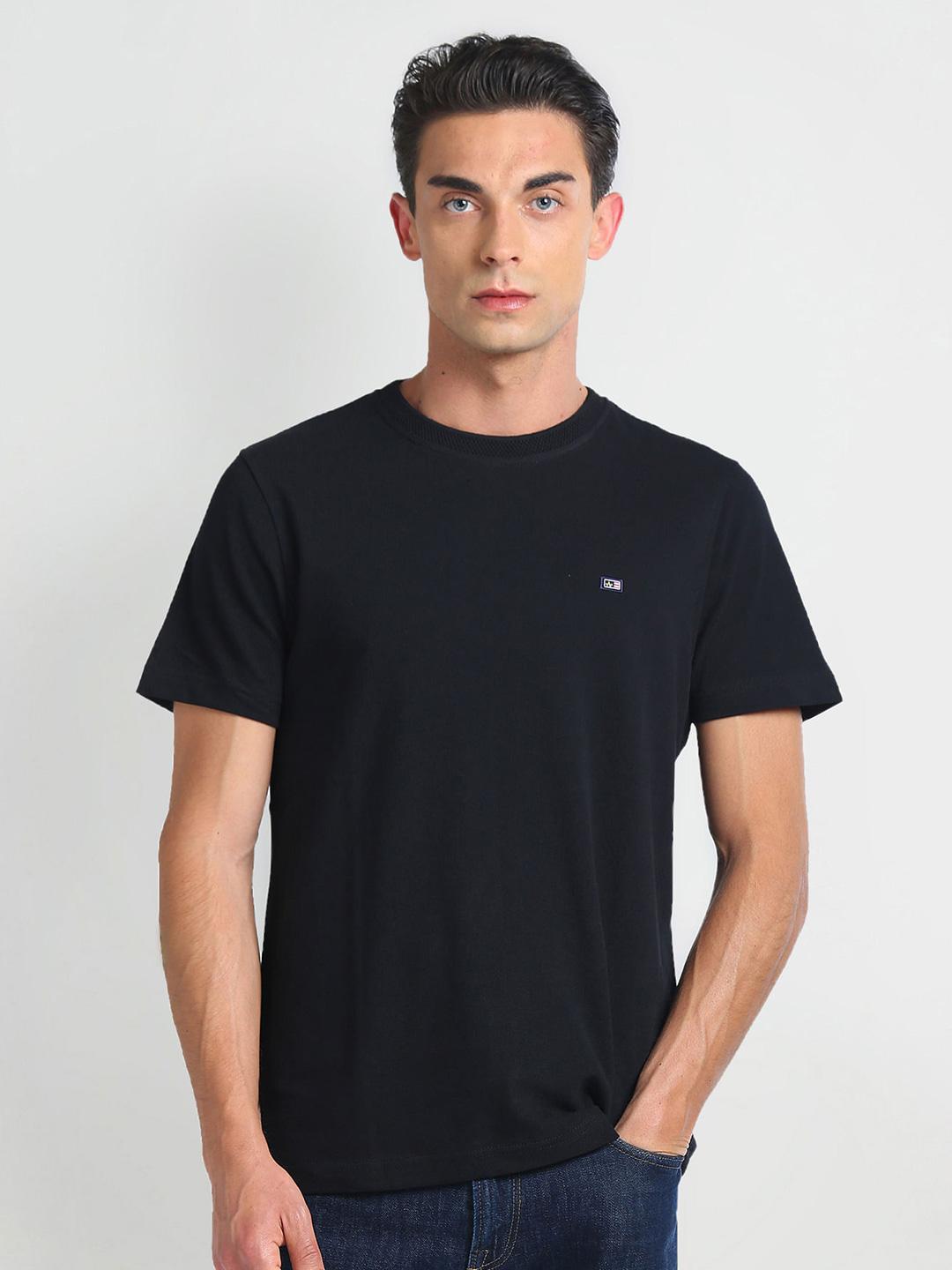 Buy Arrow Sport Brand Logo Round Neck Short Sleeves Cotton Regular Fit ...