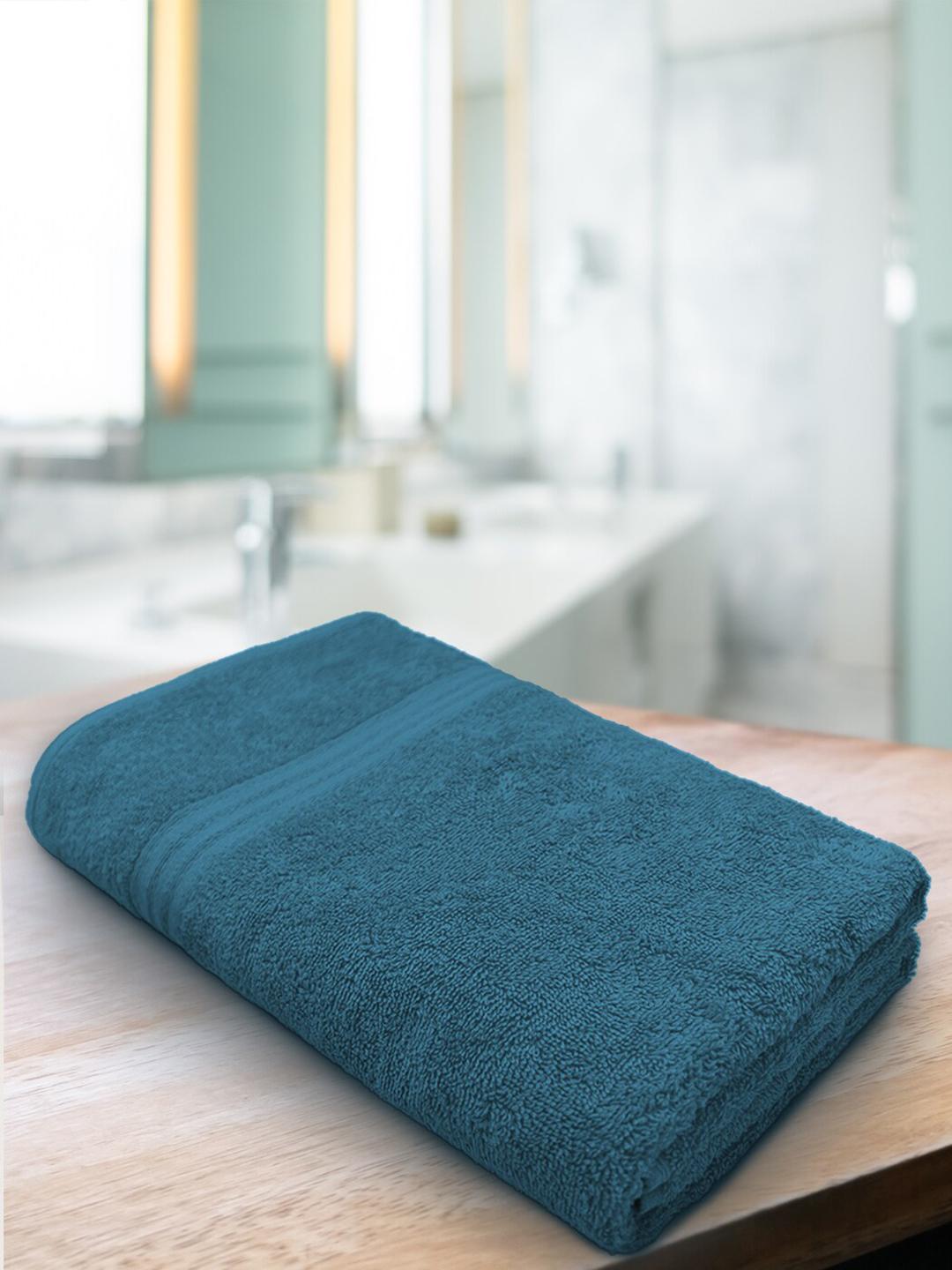 Buy Aura Teal Solid Pure Cotton 500GSM Super Soft Adult Regular Bath ...