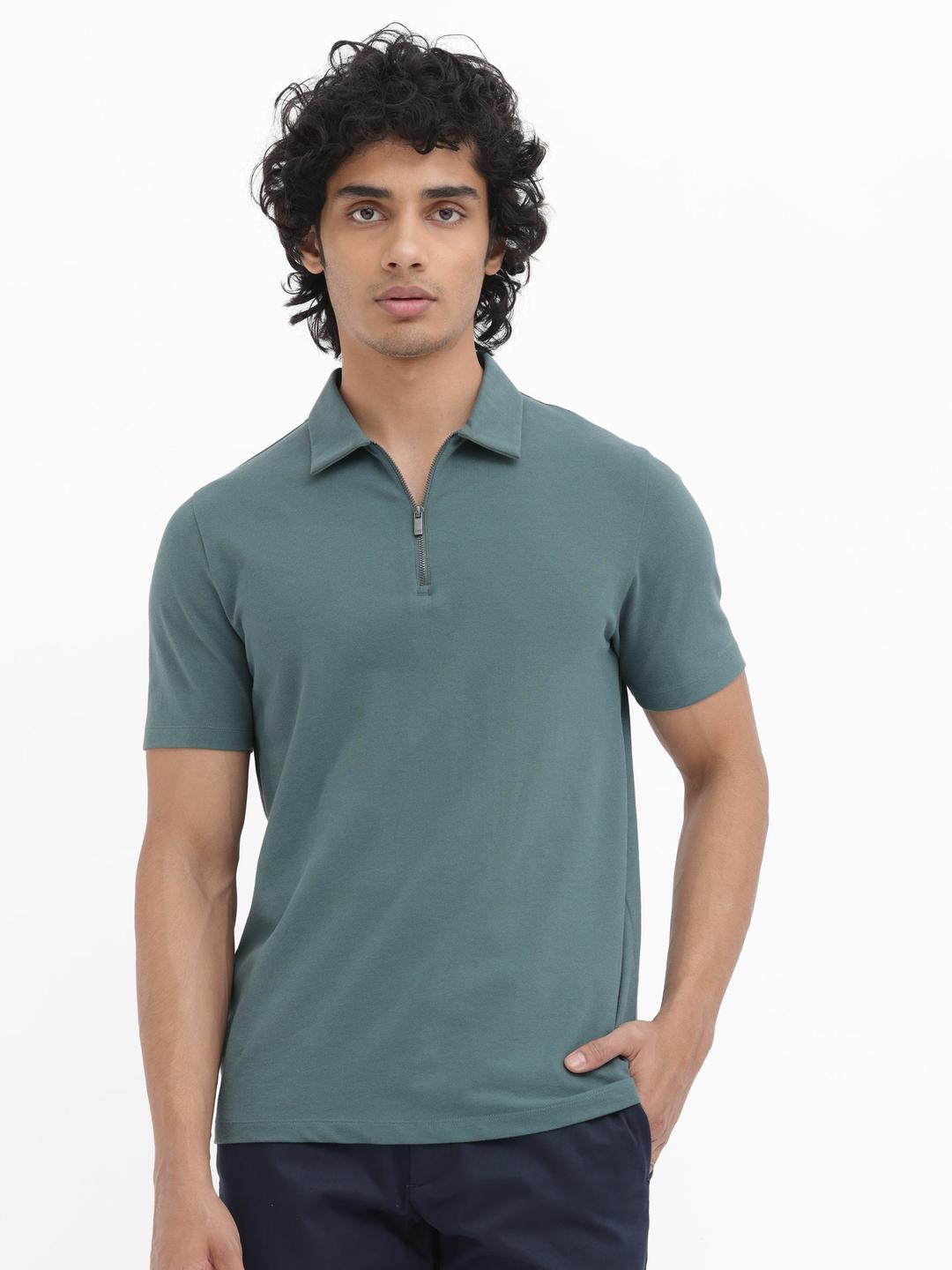 Buy RARE RABBIT Men Rings 4 Slim Fit Solid Polo Collar T Shirt ...