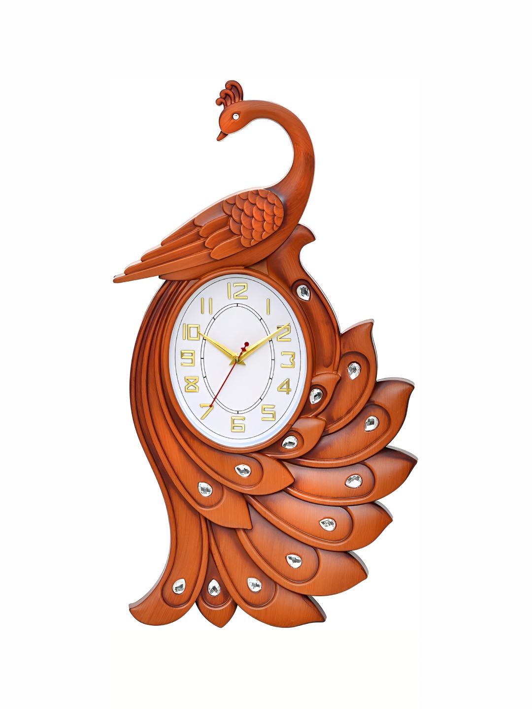 Buy Attractionz Brown Oval Shaped Traditional Analogue Wall Clock ...