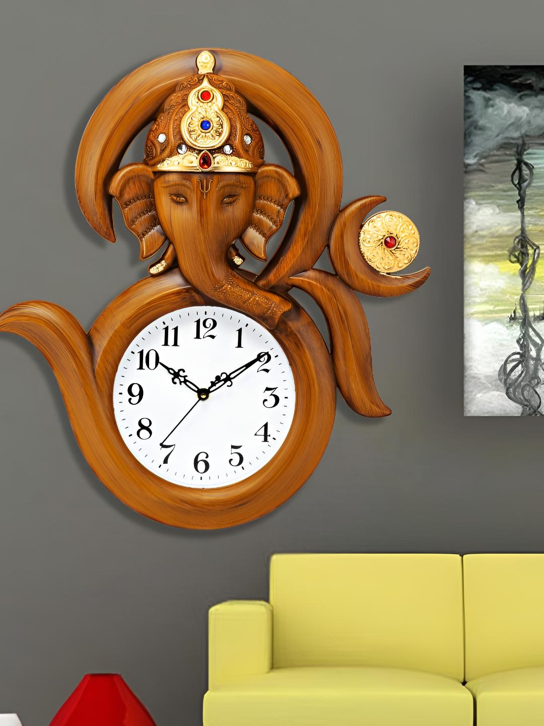 Buy Attractionz Brown And Black Traditional Analogue Wall Clock ...