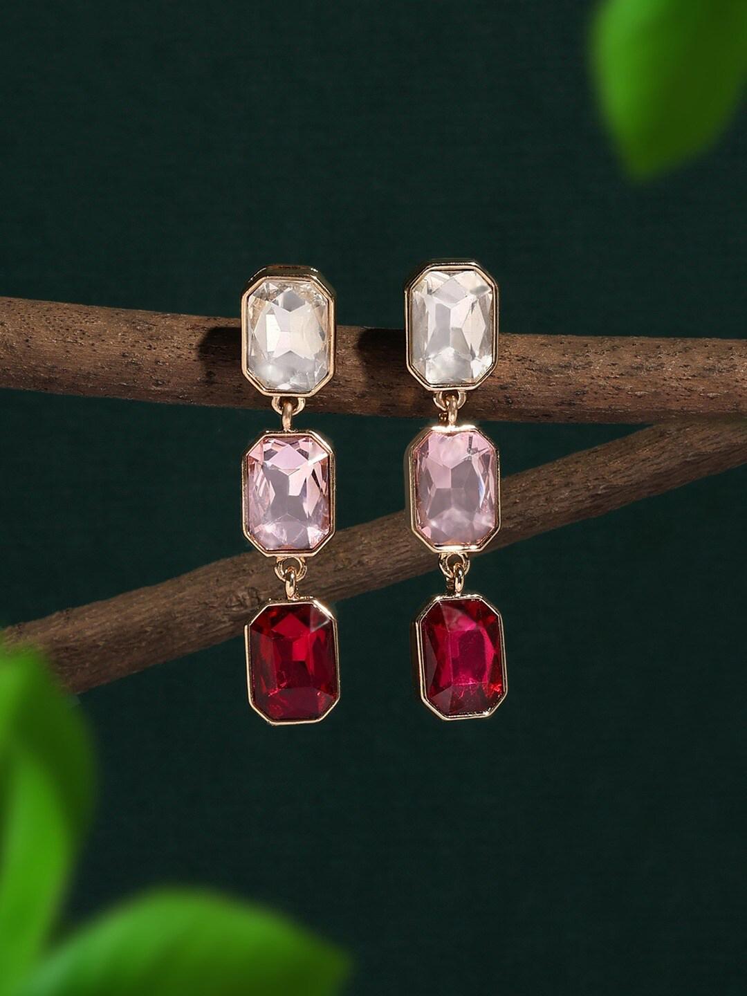 Buy AMI Gold Plated Stones Studded Drop Earrings - Earrings for Women ...