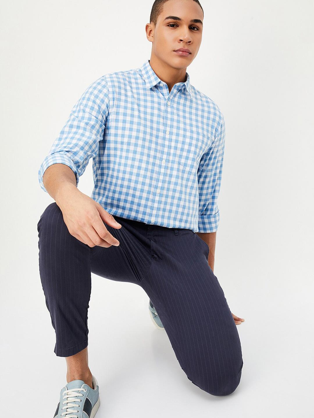 Buy Max Gingham Checked Pure Coton Casual Shirt - Shirts for Men ...