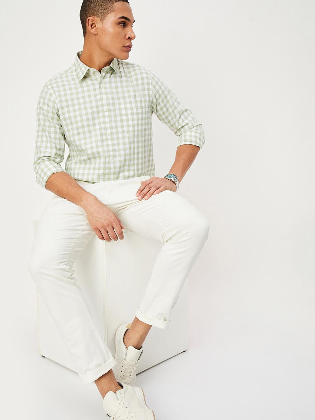 Buy Max Gingham Checked Pure Coton Casual Shirt - Shirts for Men ...