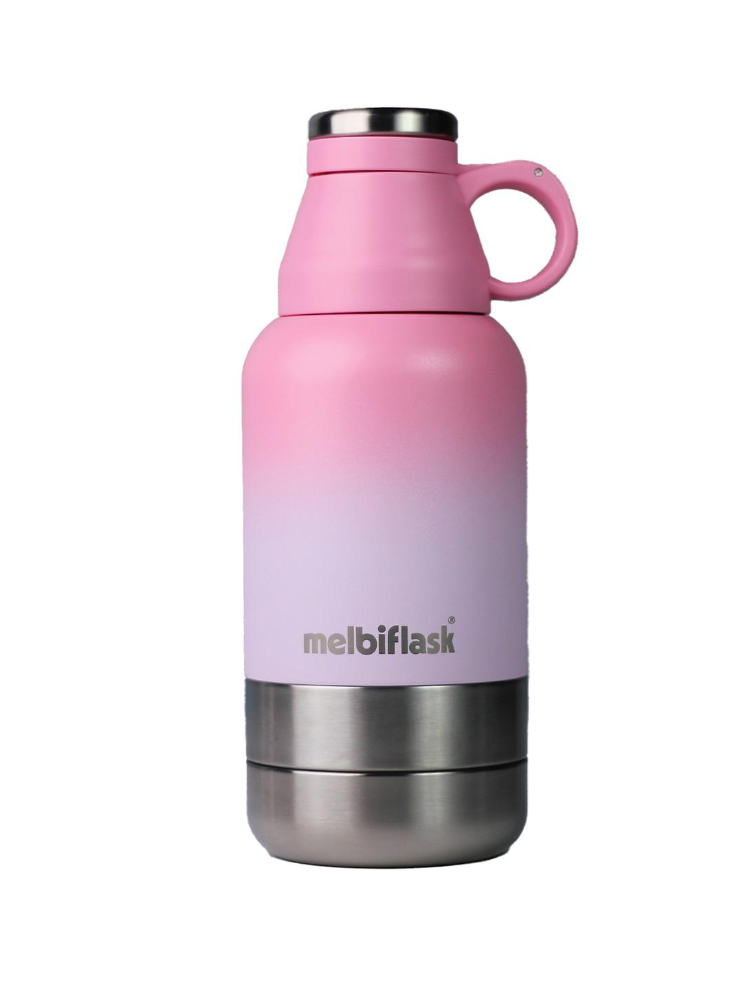 Buy MELBIFY Pink Brand Logo Stainless Steel Double Wall Vacuum Sipper Flask Infuser Water Bottle ...