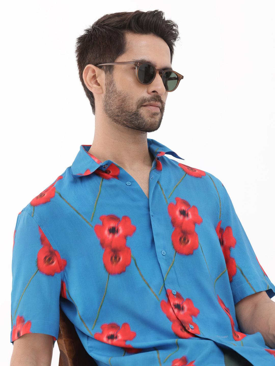 Buy RARE RABBIT Men Bloomer Slim Fit Floral Printed Shirt - Shirts for ...