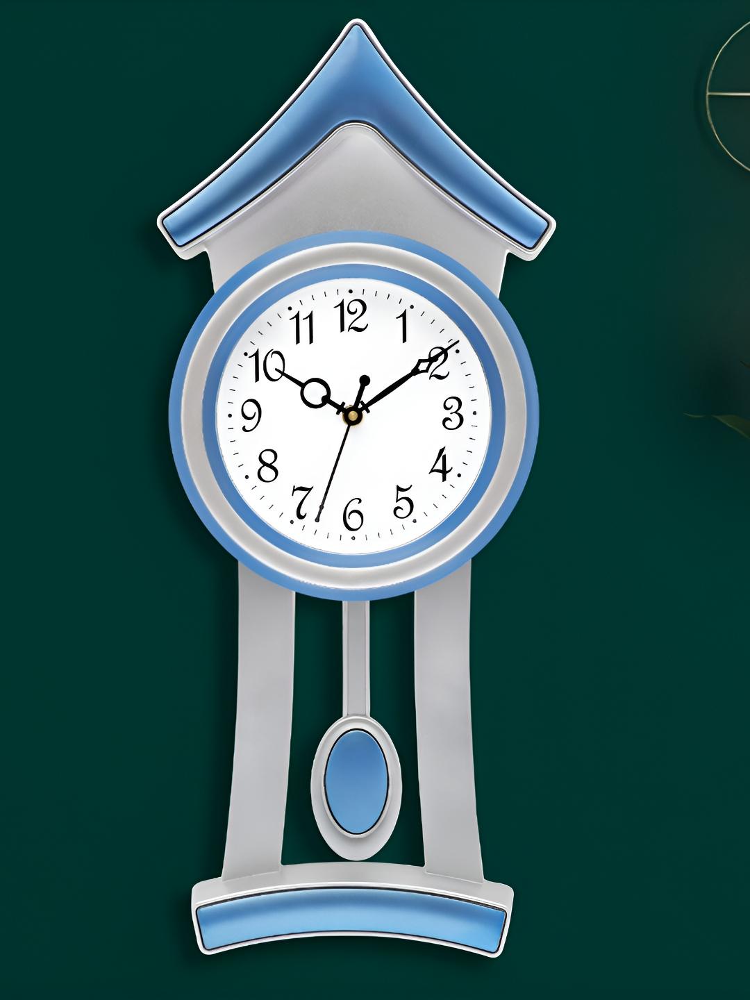 Buy Attractionz Blue & White Analogue Contemporary Wall Clock - Clocks ...