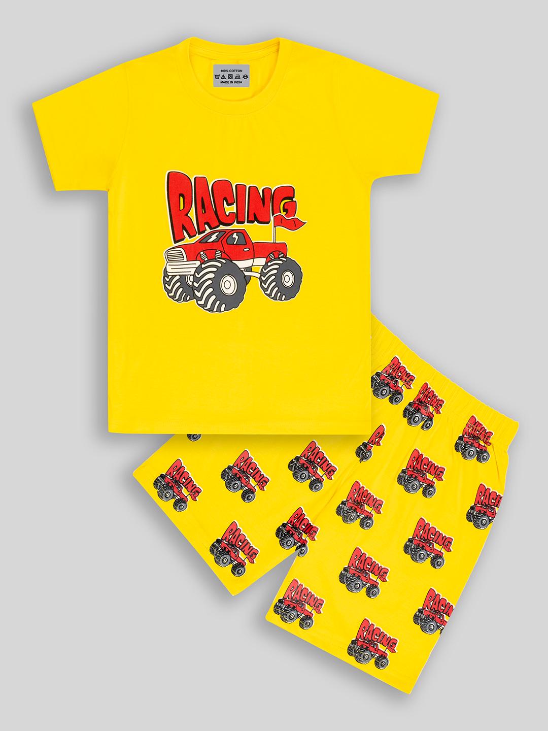 Buy BAESD Kids Garphic Printed Pure Cotton T Shirt With Shorts - Night ...