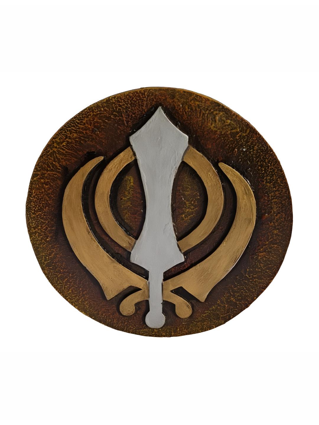 Buy INDIA MEETS INDIA Brown & Cream Wooden Khanda Paintings Wall Art ...