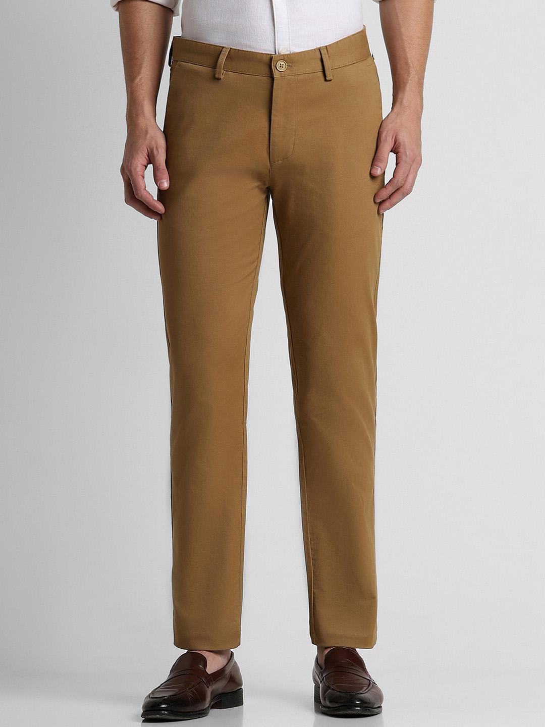 Buy Peter England Casuals Men Mid Rise Slim Fit Cotton Trousers ...