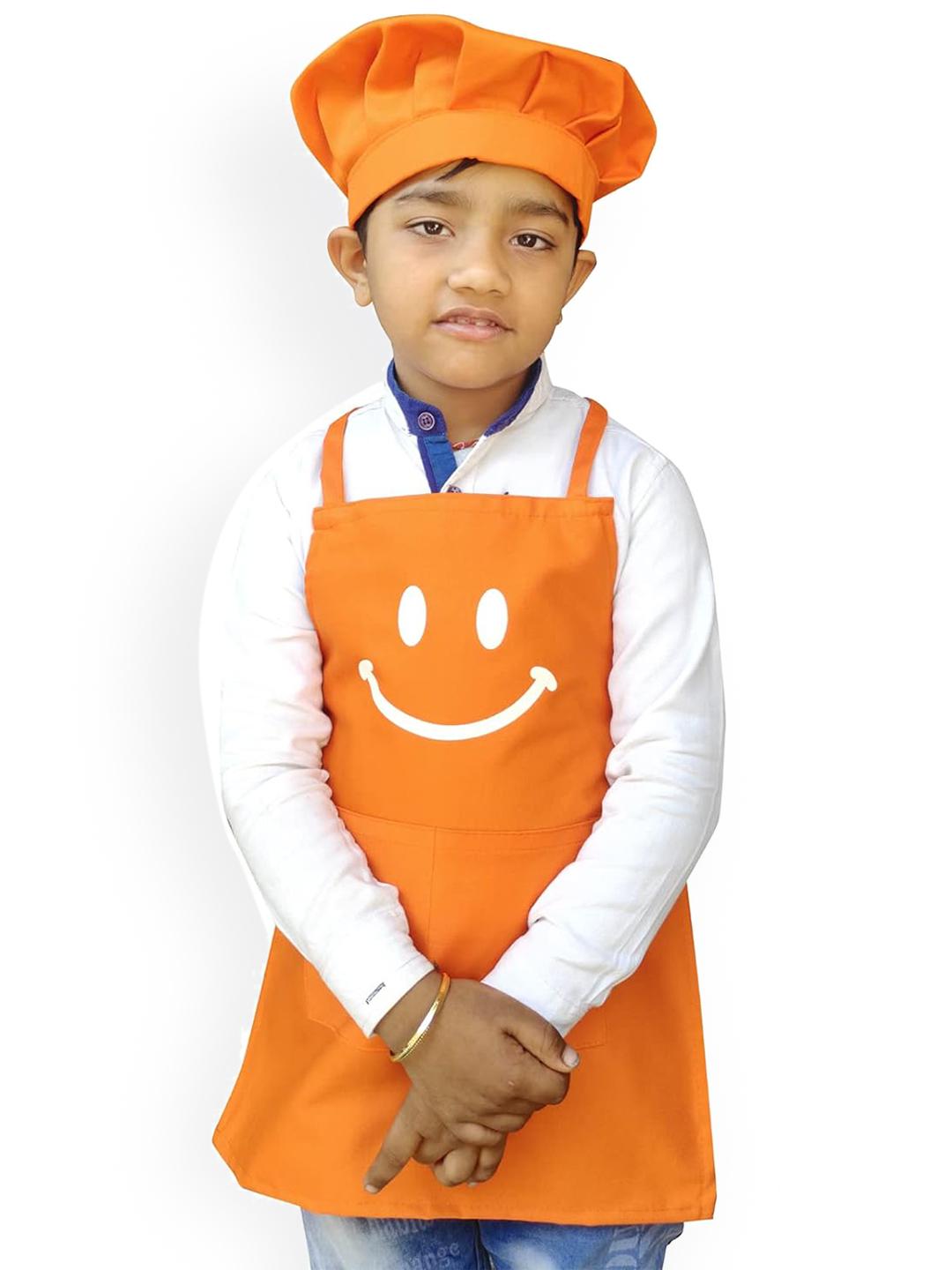 Buy SWITCHON Orange & White Printed Waterproof Apron With Cap - Aprons ...