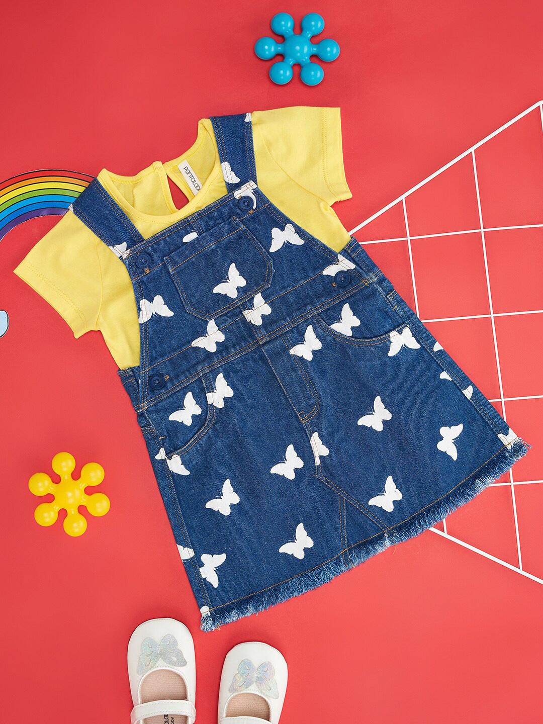 Buy Pantaloons Baby Infant Girls Conversational Printed Pure Cotton ...