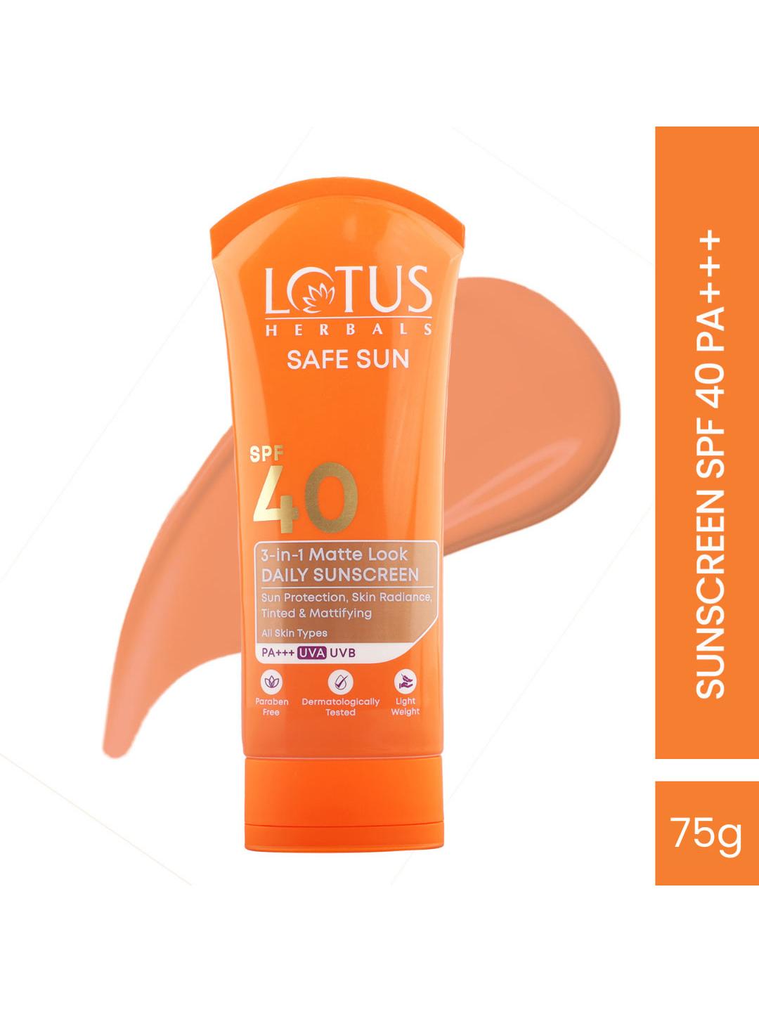 Buy Lotus Herbals Safe Sun 3 In 1 Matte Look Daily Sunblock SPF 40 PA ...