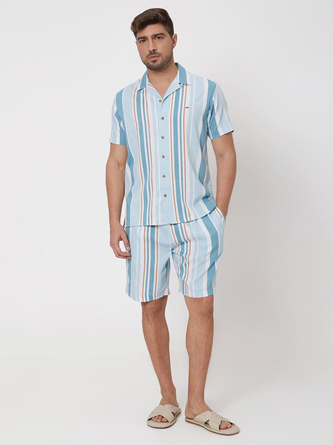 Buy Mufti Vertical Striped Cotton Casual Regular Fit Shirt - Shirts for ...
