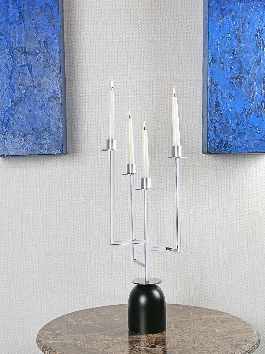 Buy Perenne Design Black Steel Candle Holders - Candle Holders for ...